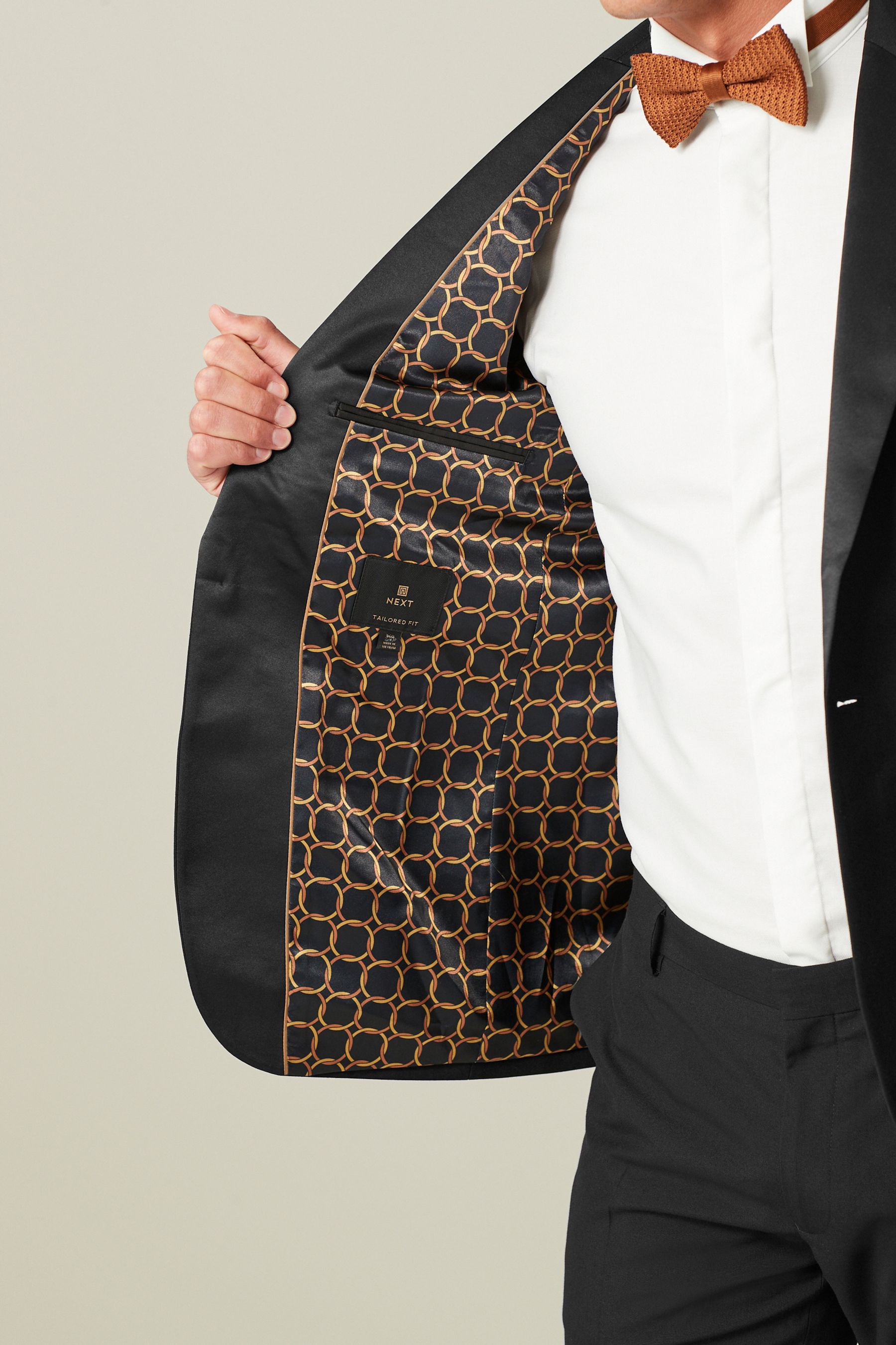 Buy Black Tailored Fit Tuxedo Suit Jacket from the Next UK online shop