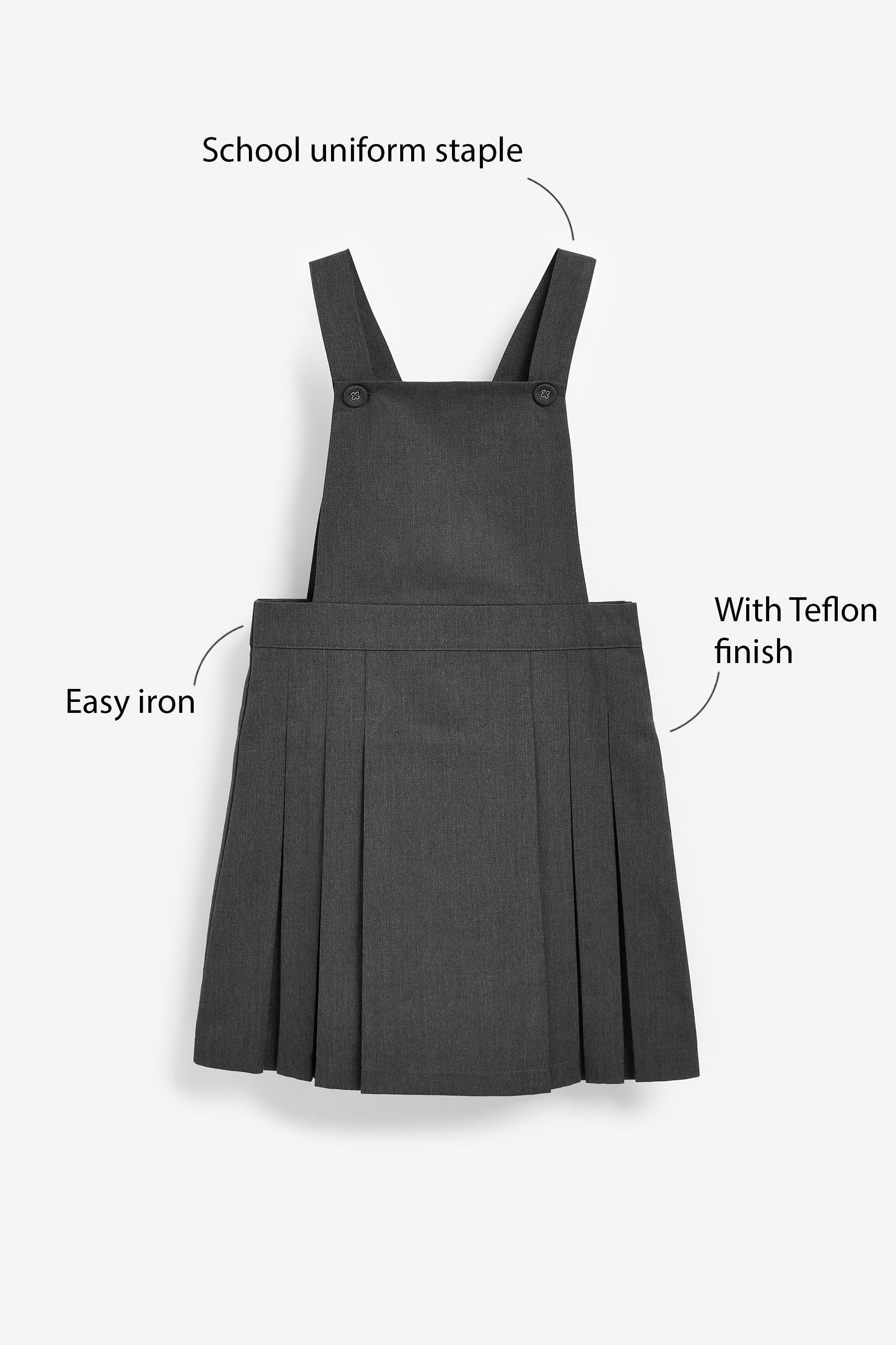 Buy Grey Pleated Tabard Pinafore School Dress (3-14yrs) from Next Australia
