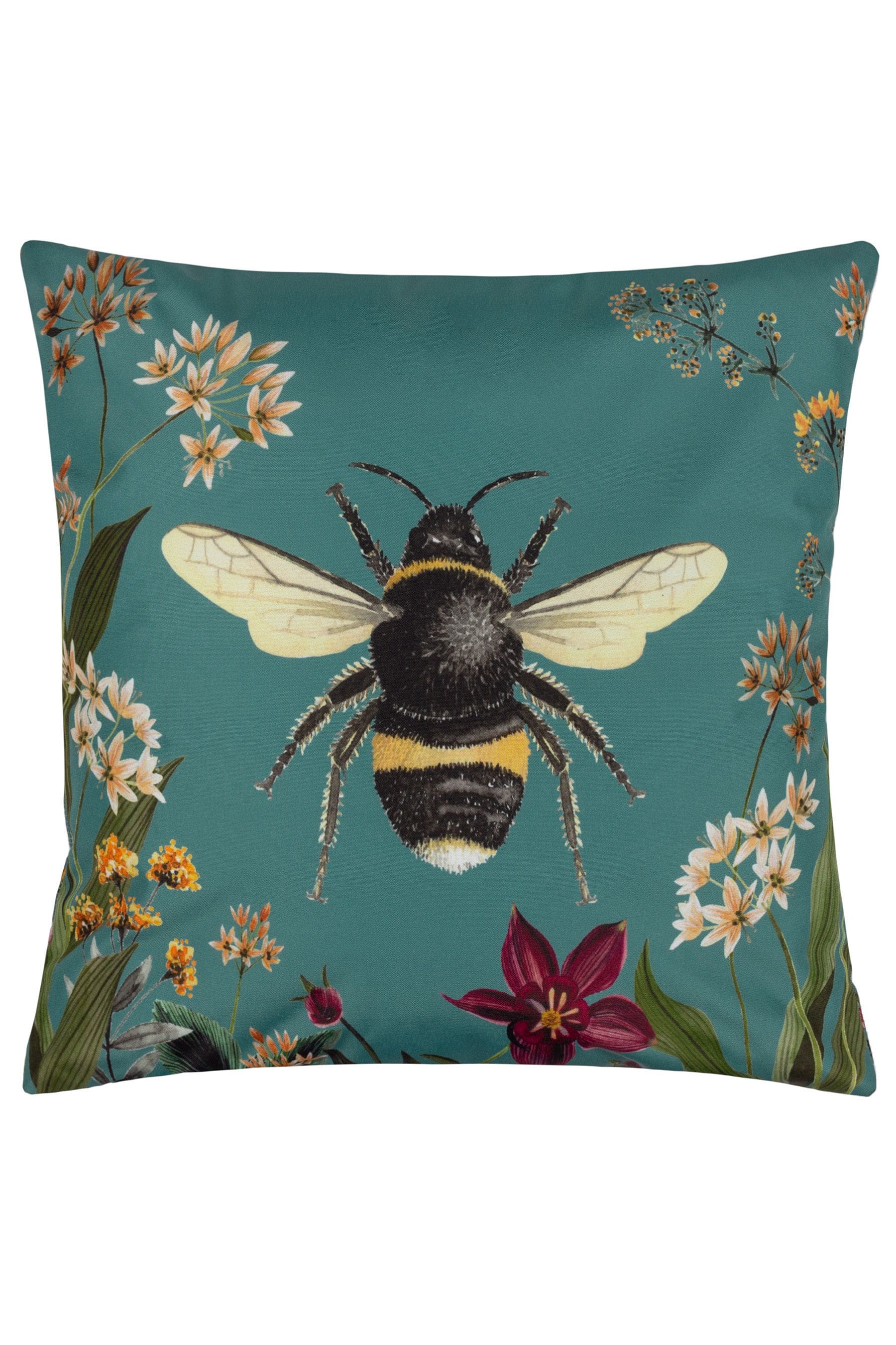 Buy Wylder Nature Blue Midnight Garden Bee Outdoor Cushion from the ...