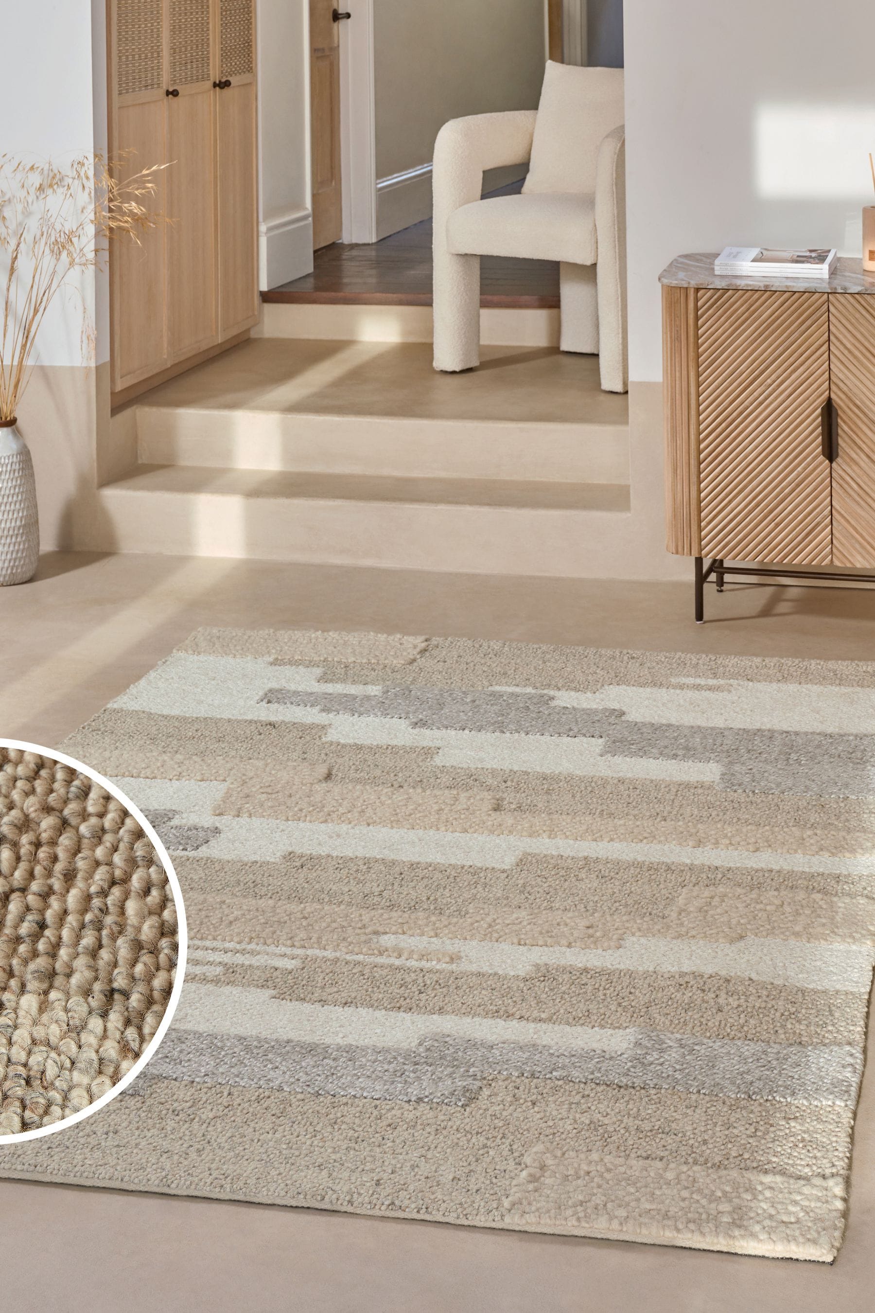Buy Natural Hadley Textured Rug from the Next UK online shop