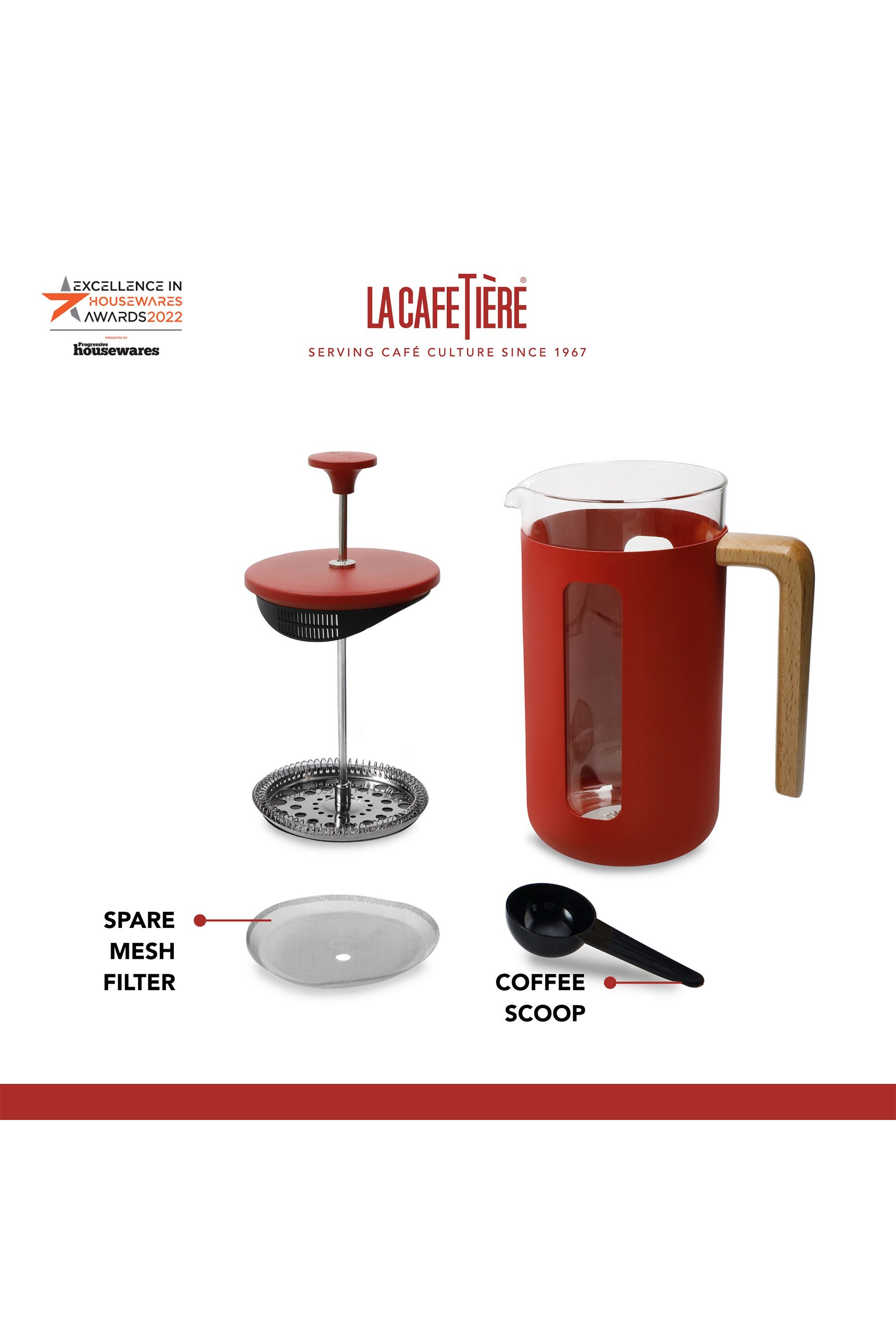 Buy La Cafetiere Red Pisa 3 Cup Glass Cafetiere from the Next UK online ...