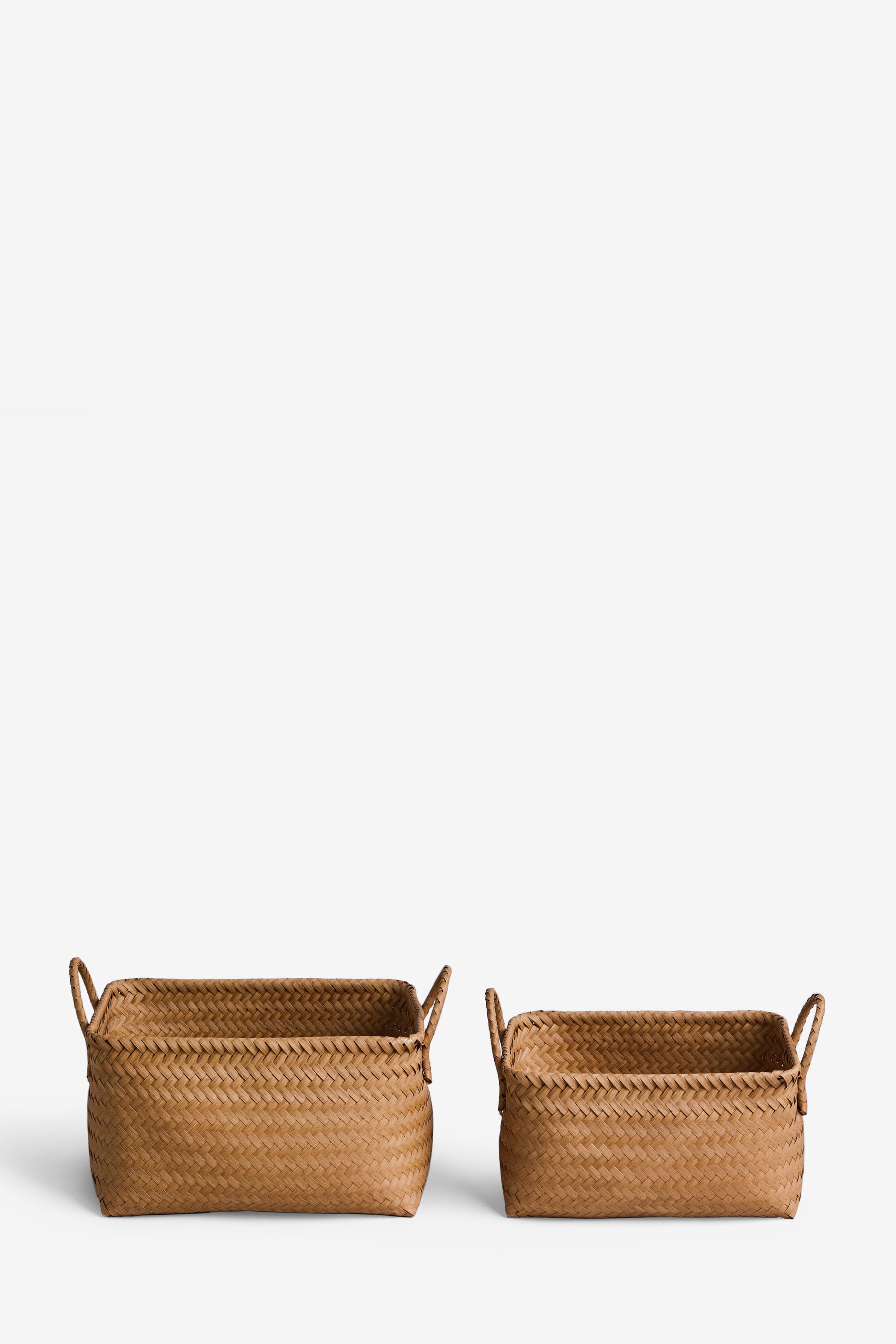 Buy Natural Plastic Wicker Set of 2 Storage Basket from the Next UK ...