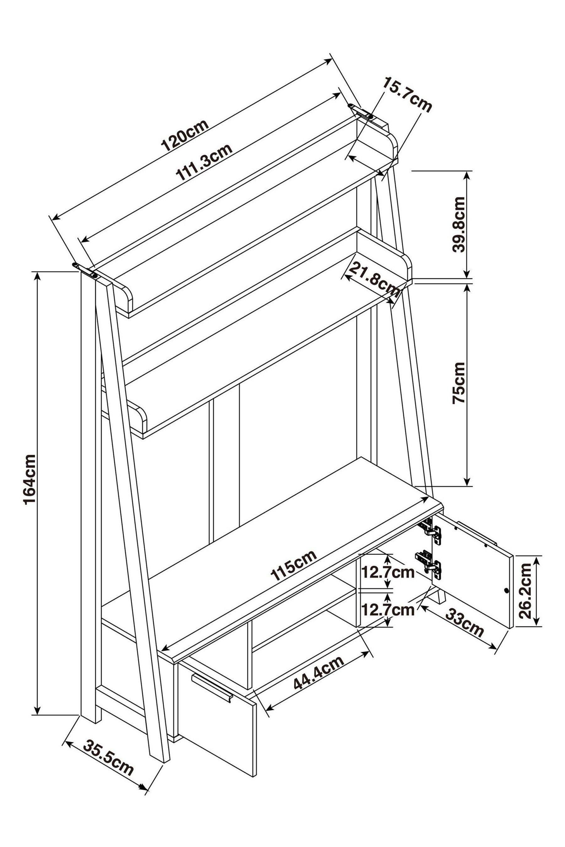 Buy Dark Bronx Oak Effect Ladder TV Unit, Up to 46 Inch from the Next ...
