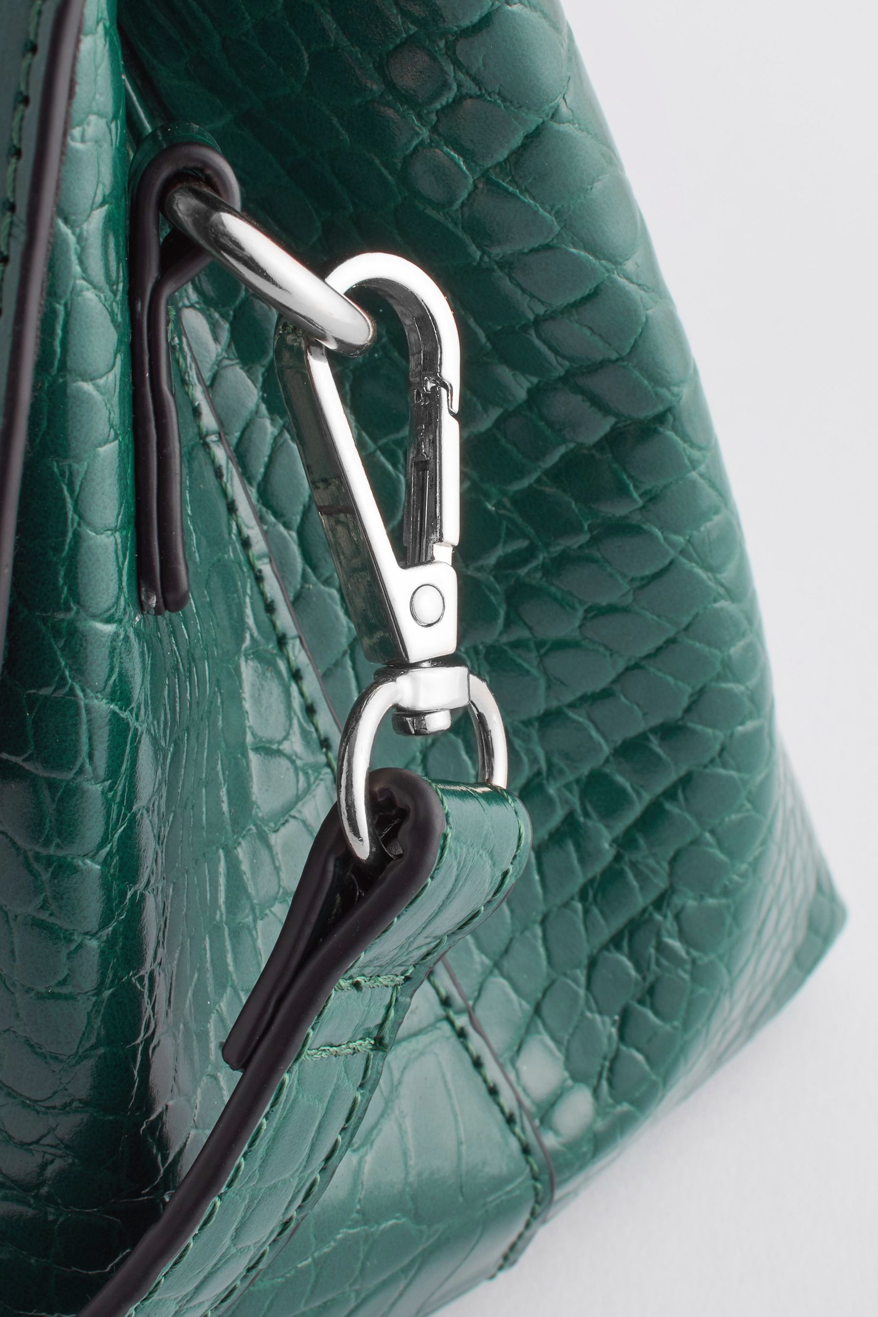Buy Green Croc Effect Handheld Tote Bag from Next Qatar