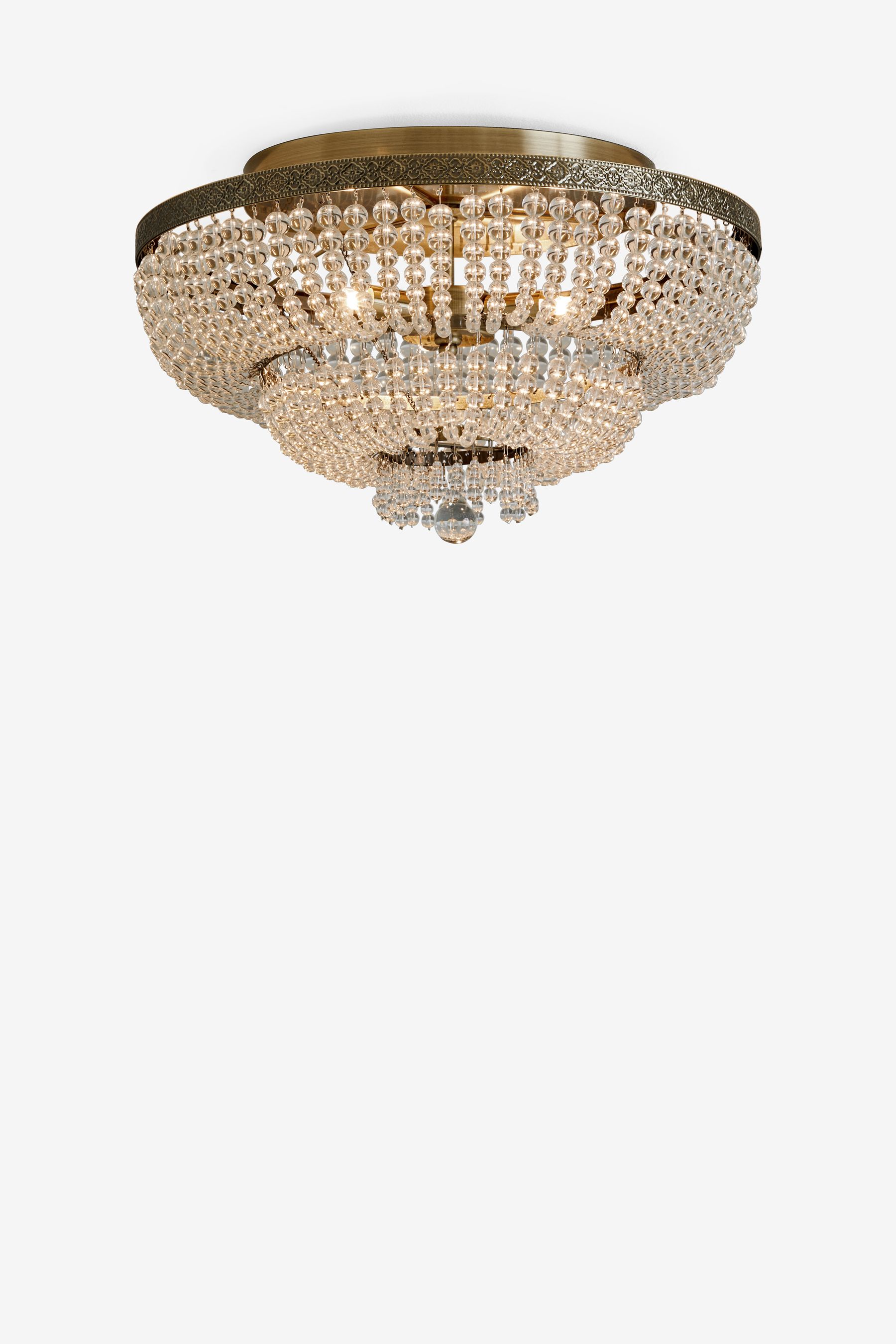 Buy Brass Bamburgh 3 Light Flush Fitting Ceiling Light from the Next UK ...