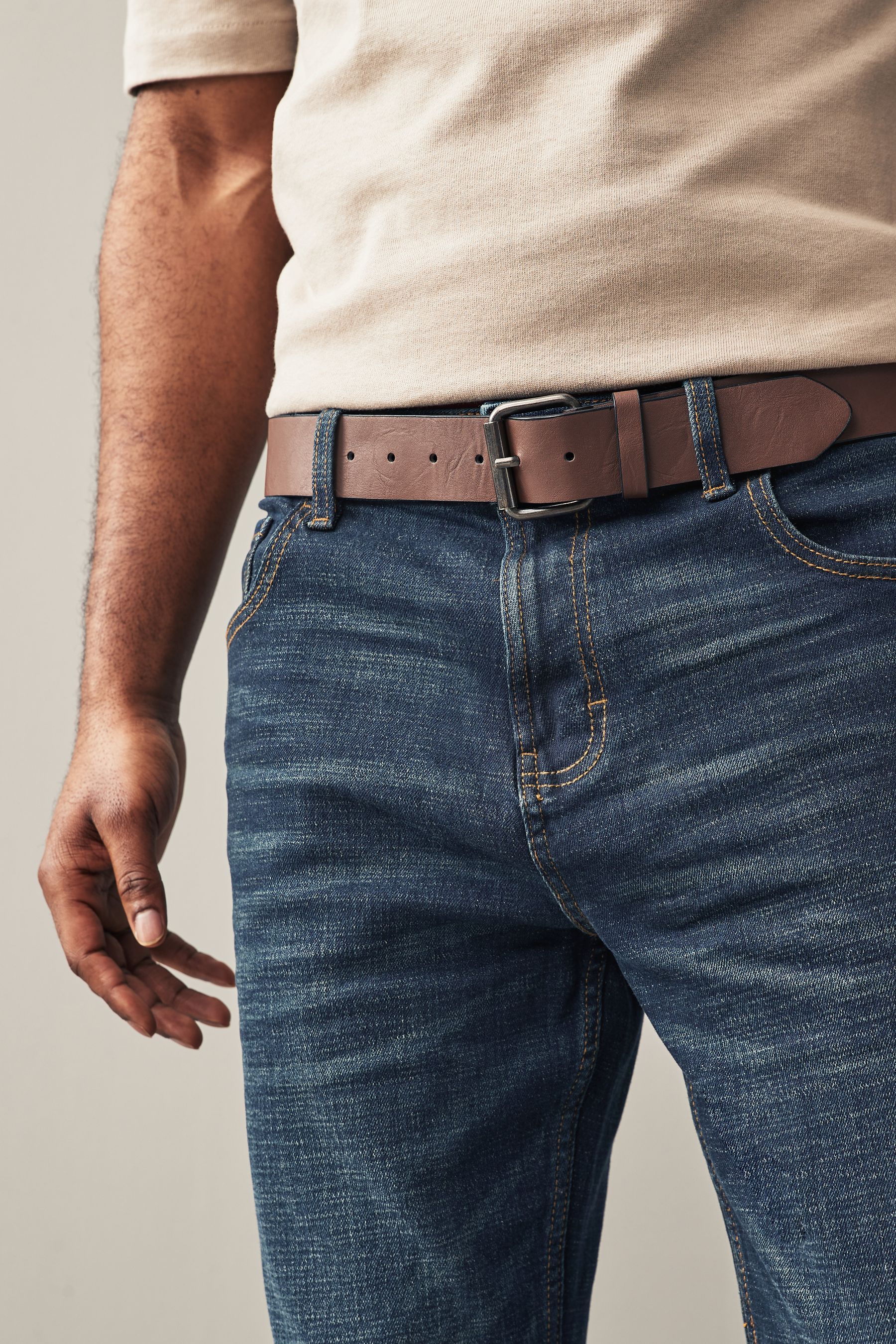 Buy Blue Washed Bootcut Belted Authentic Jeans from the Next UK online shop