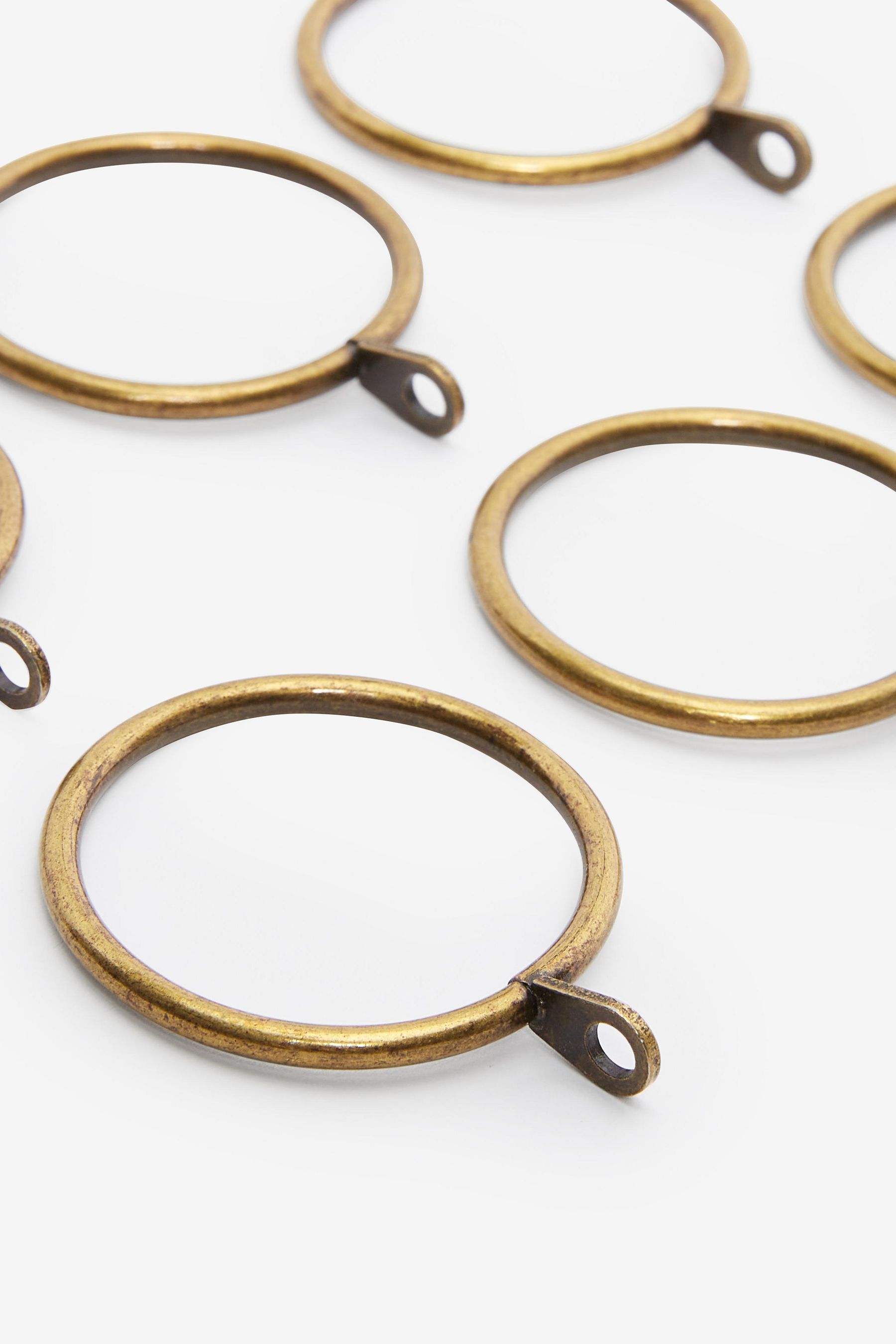 Buy Antique Brass 28mm Diameter Metal Curtain Pole Rings 6 Pack from ...