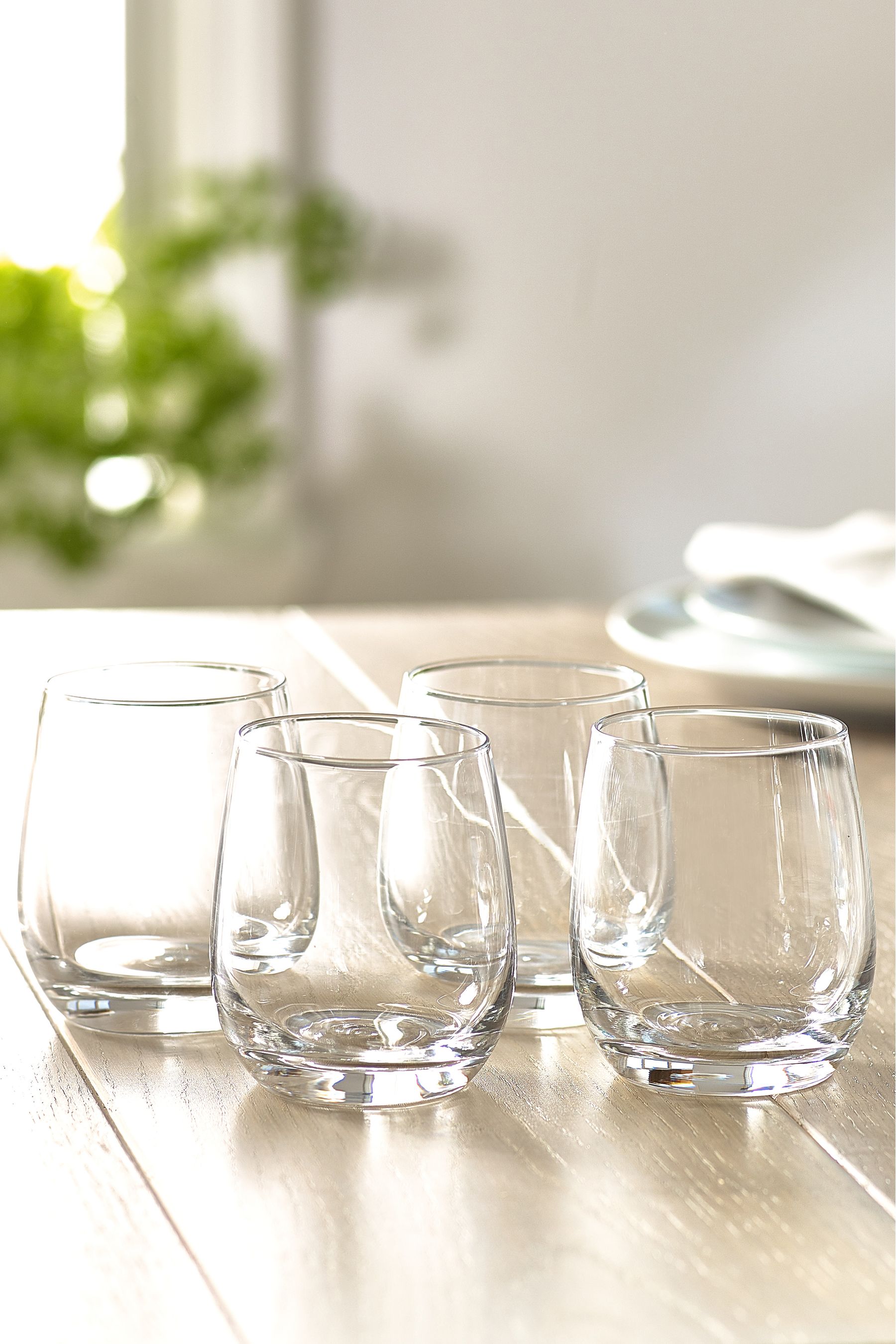 Buy Clear Nova Tumbler Glasses Set of 4 Short Tumbler Glasses from the ...