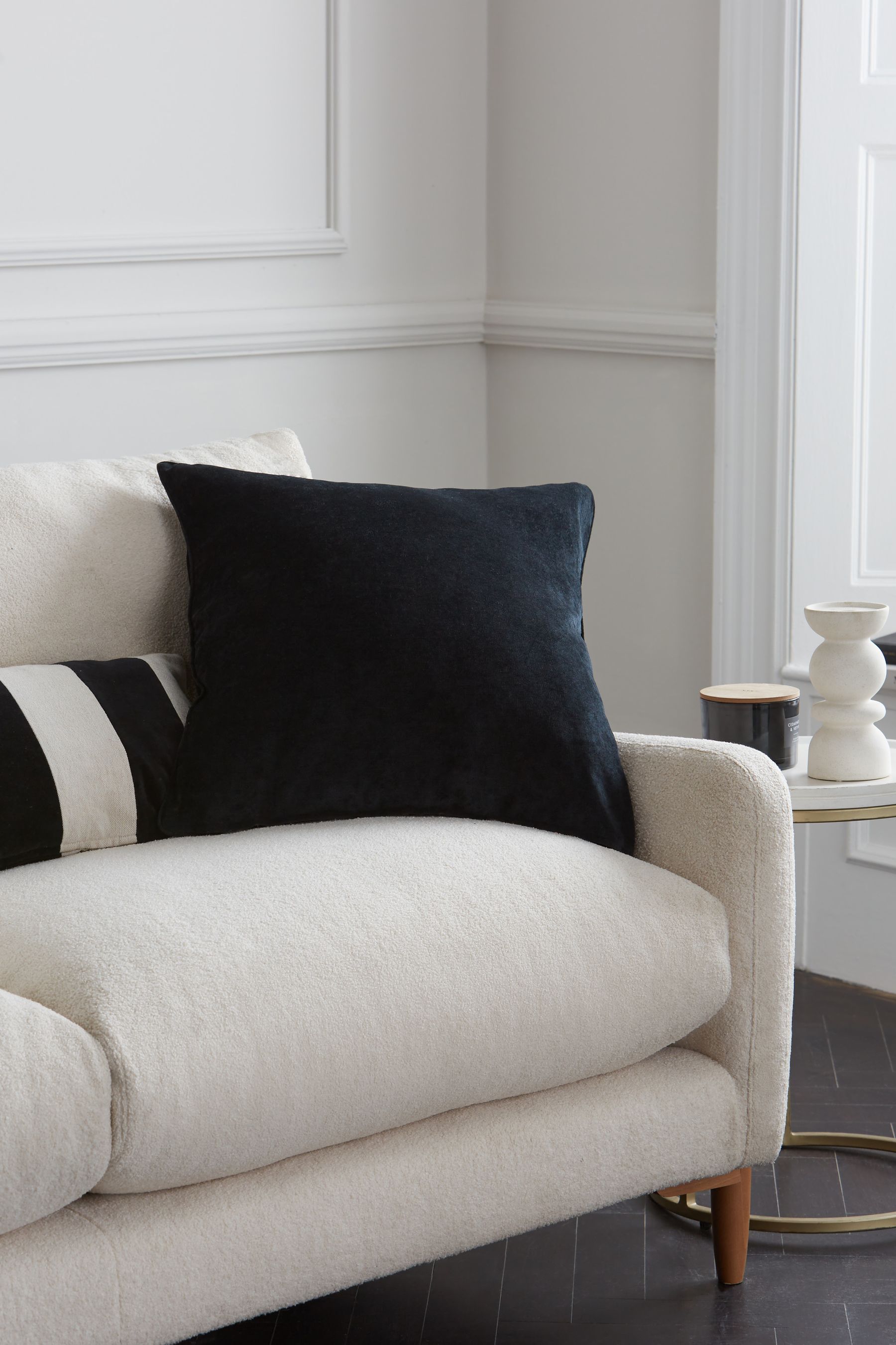 Buy Black 59 x 59cm Soft Velour Cushion from the Next UK online shop