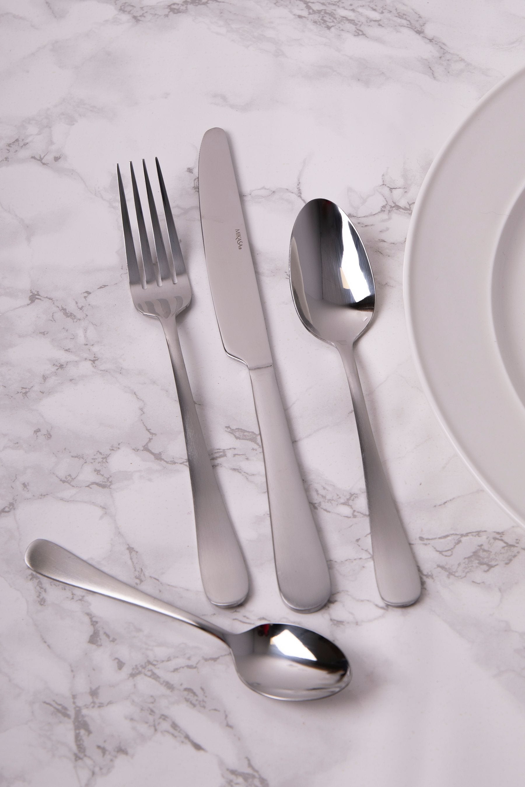 Buy Mikasa 16 Piece Silver Satin Cutlery Set from the Next UK online shop