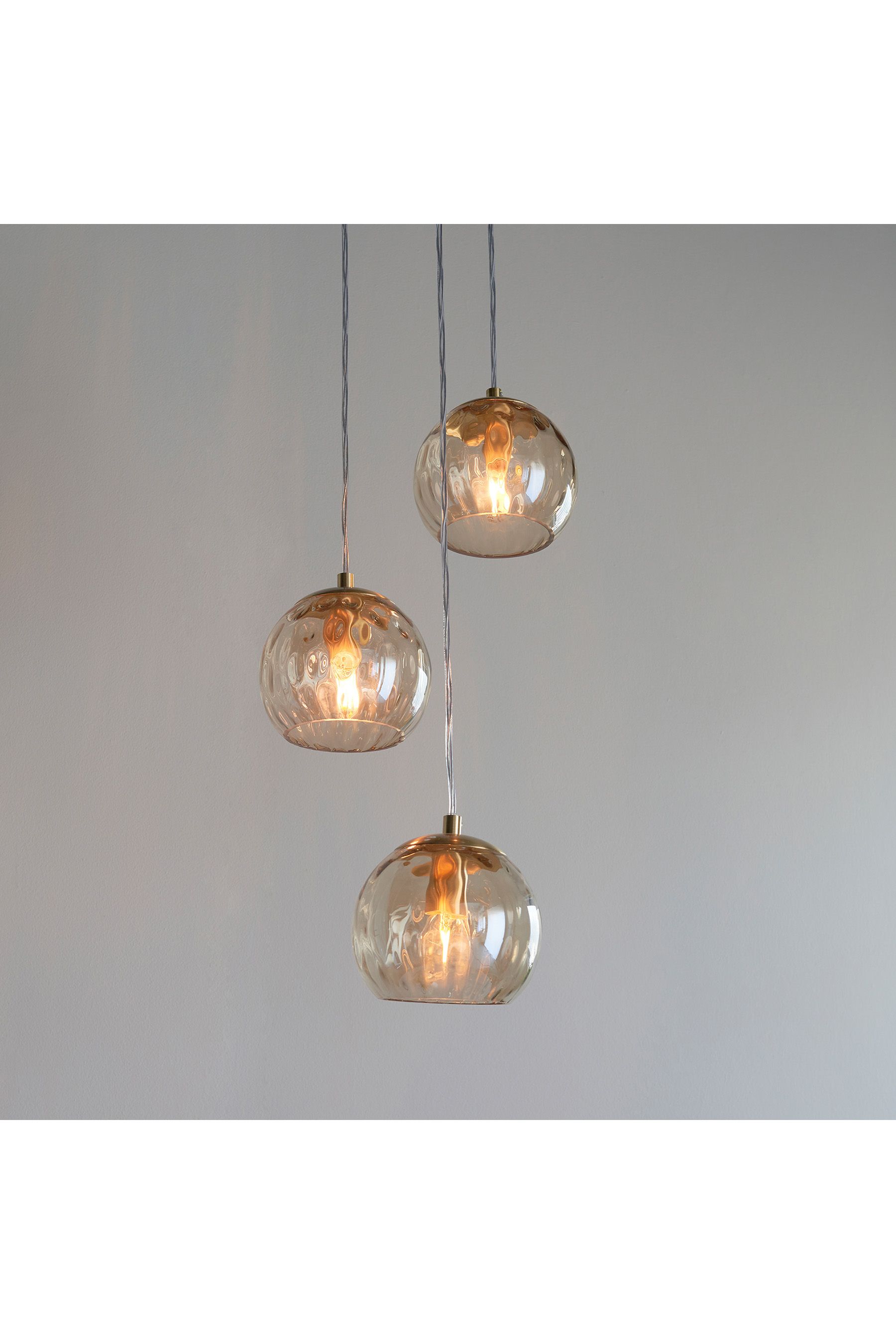 Buy Gallery Home Satin Brass Dilan 3 Bulb Pendant Ceiling Light from ...