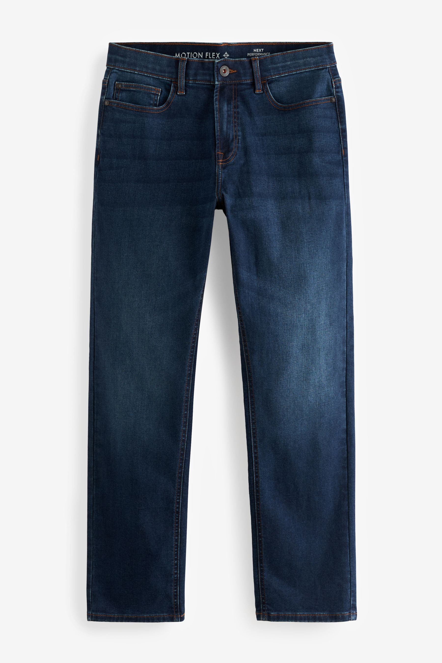 Buy Blue Straight Fit Motion Flex Jeans from the Next UK online shop