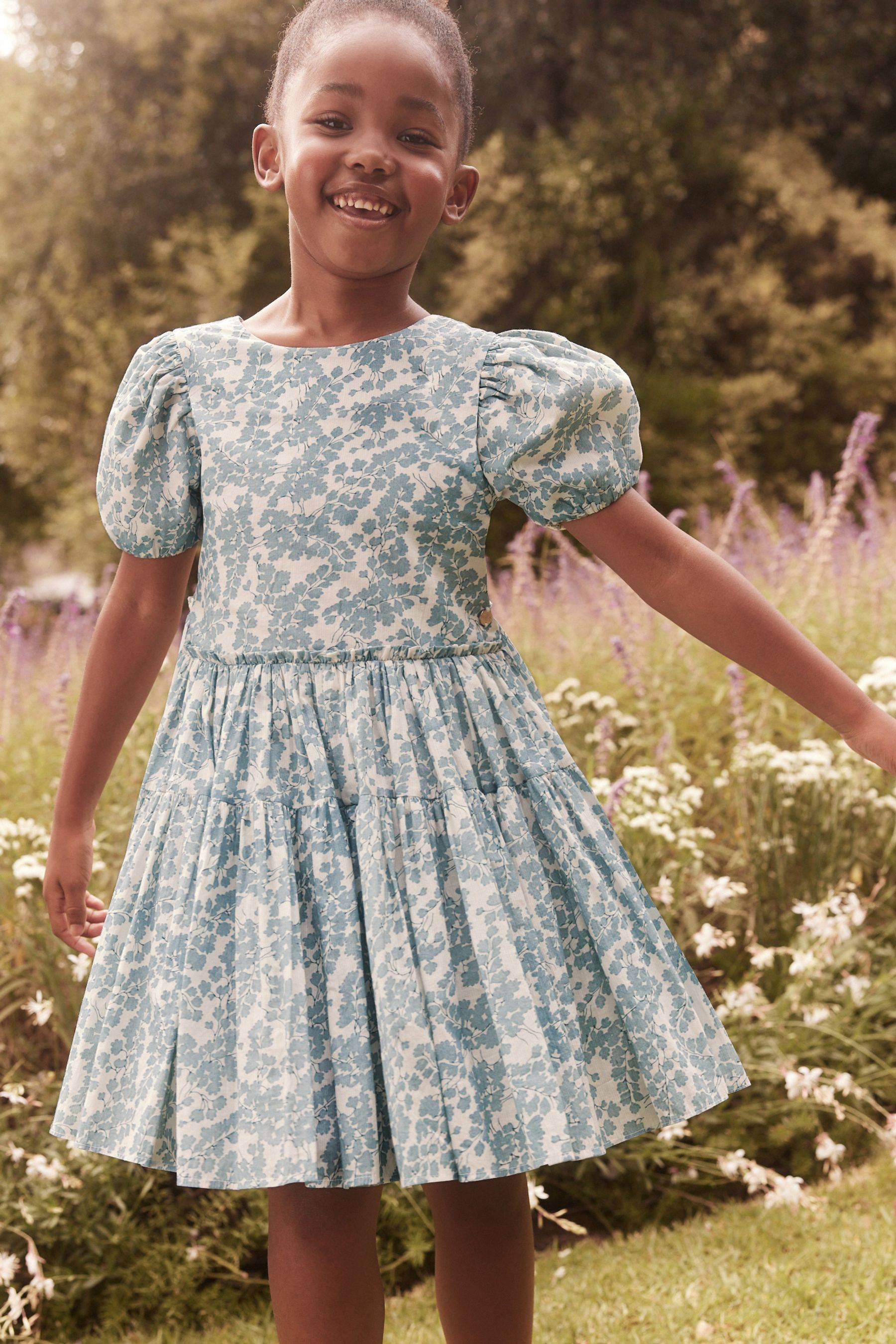 Buy Laura Ashley White/Blue Bow Back Prom Dress from the Next UK online ...