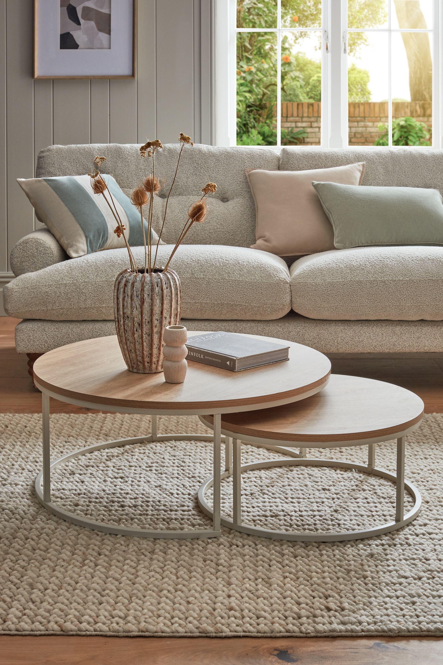 Buy Cream Malvern Oak Effect Nest of 2 Coffee Table from the Next UK ...