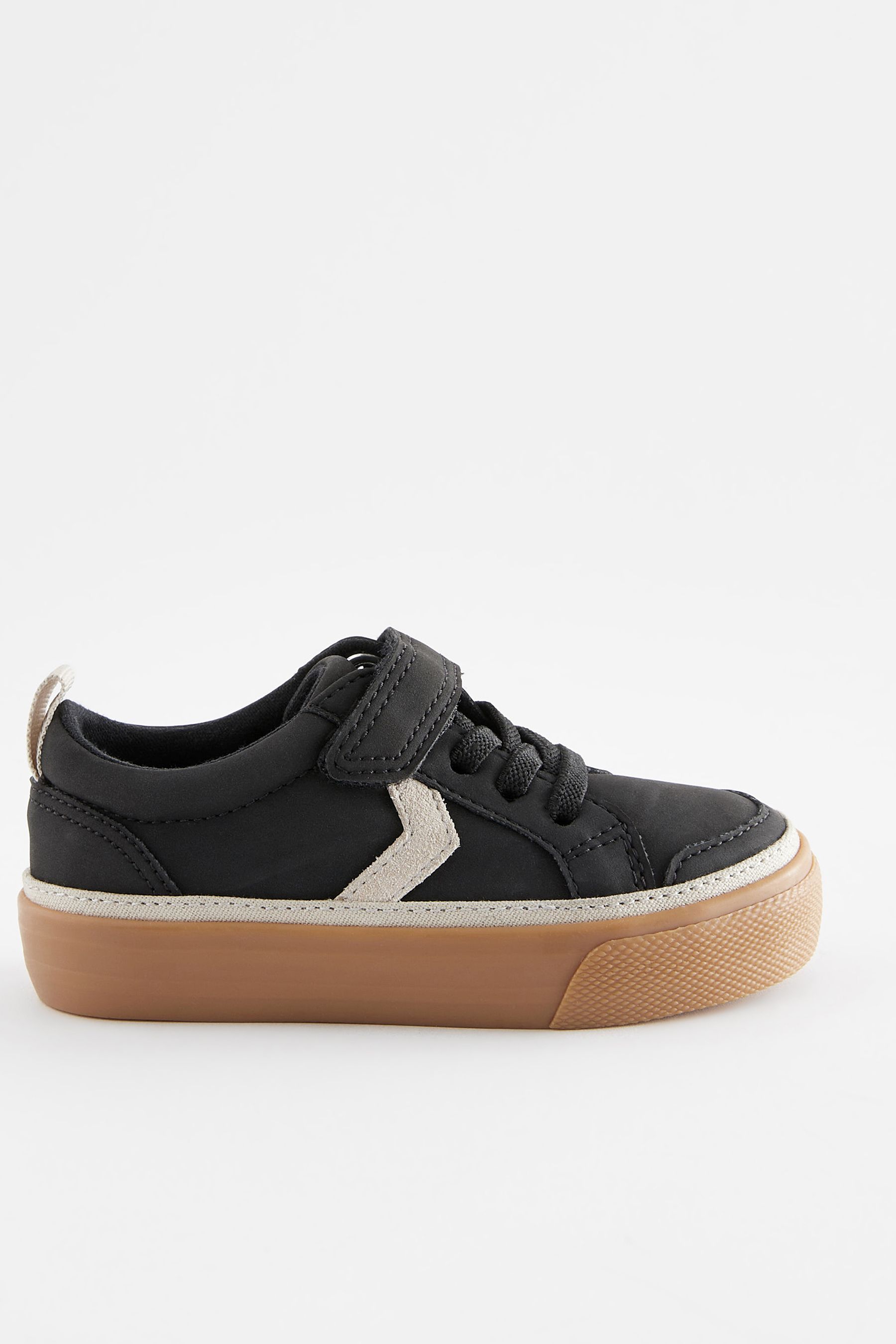 Buy Black Wide Fit (G) Touch Fastening Chevron Trainers from the Next ...
