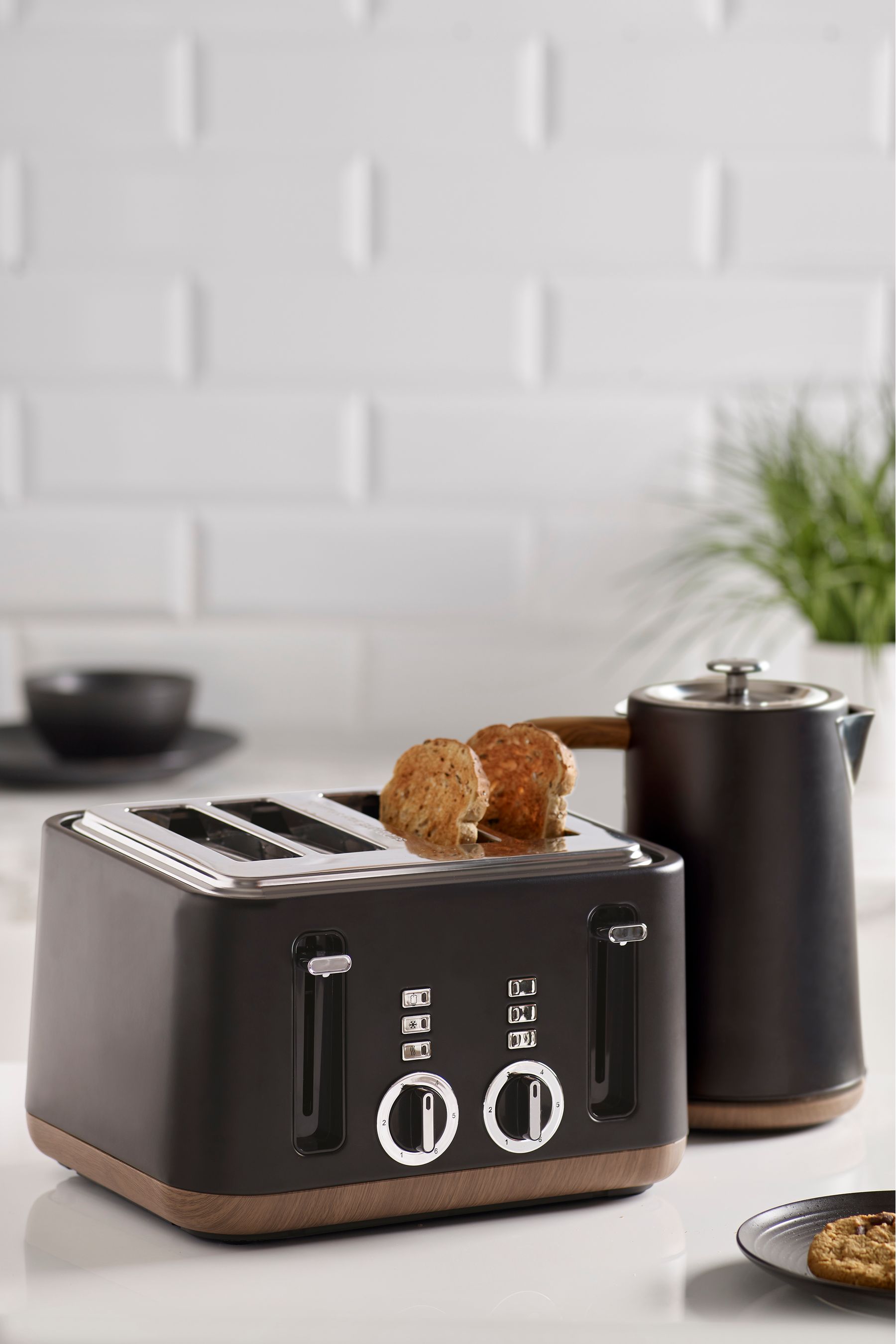 Buy Black Bronx Wood Effect 4 Slice Toaster from the Next UK online shop