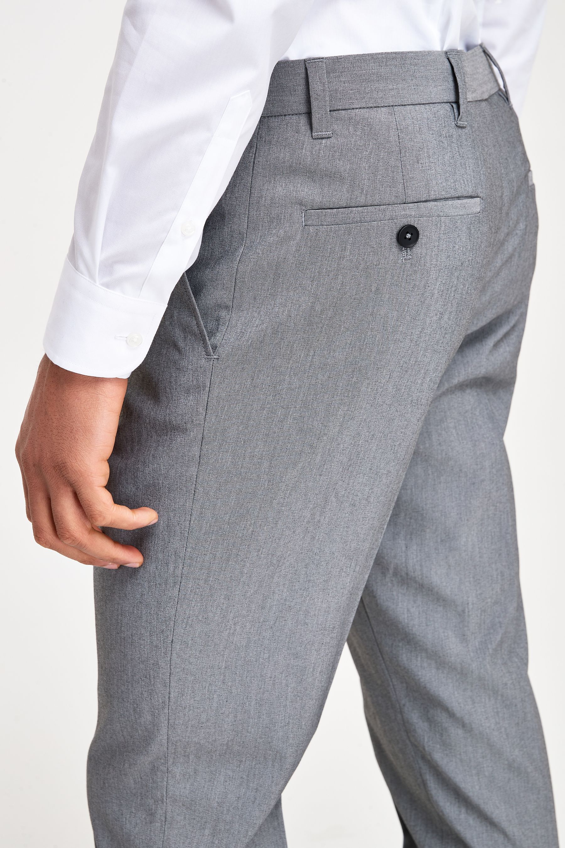 Buy Light Grey Slim Stretch Smart Trousers from the Next UK online shop
