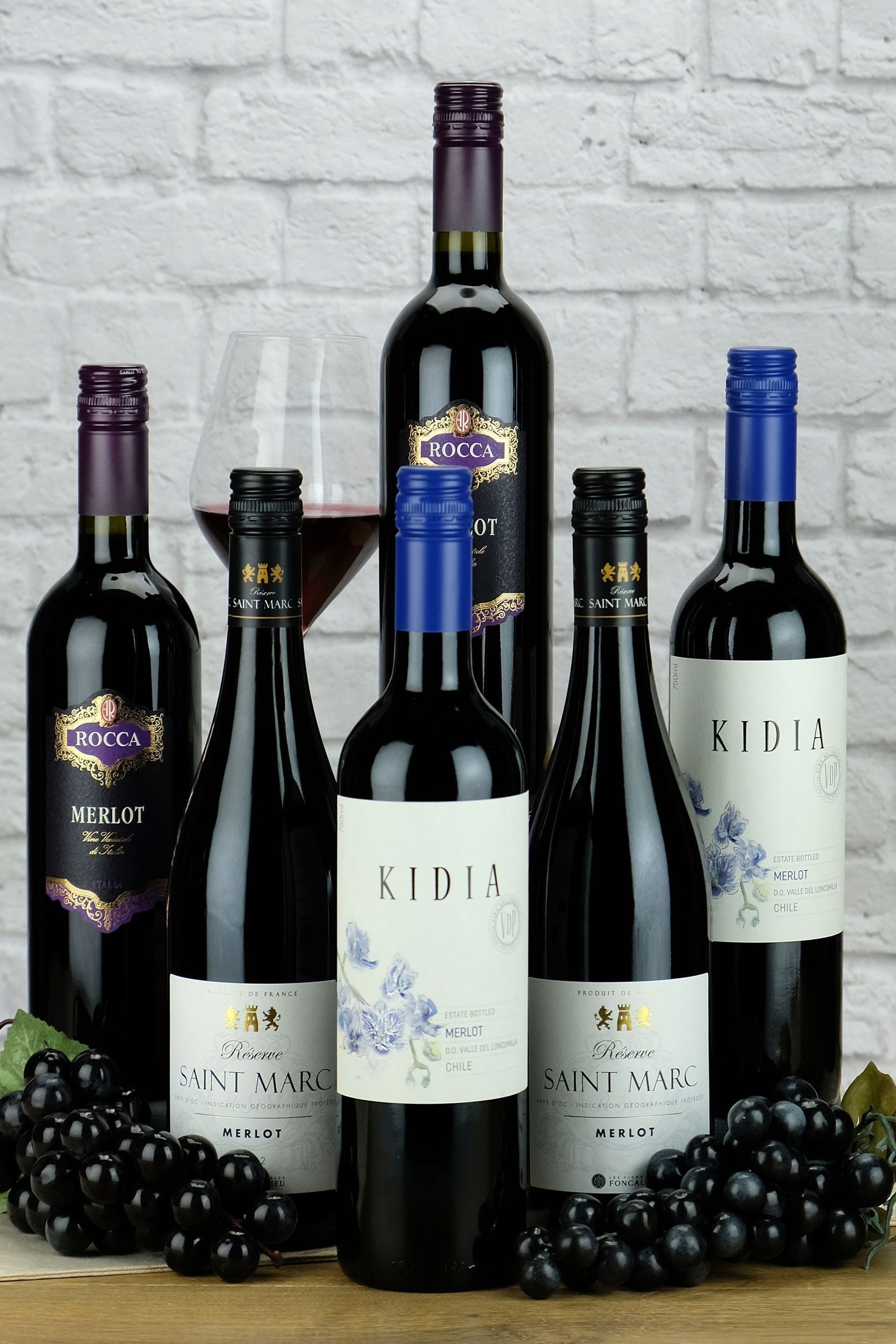 Buy Le Bon Vin Set of 6 World Merlot Red Wine Selection from the Next ...