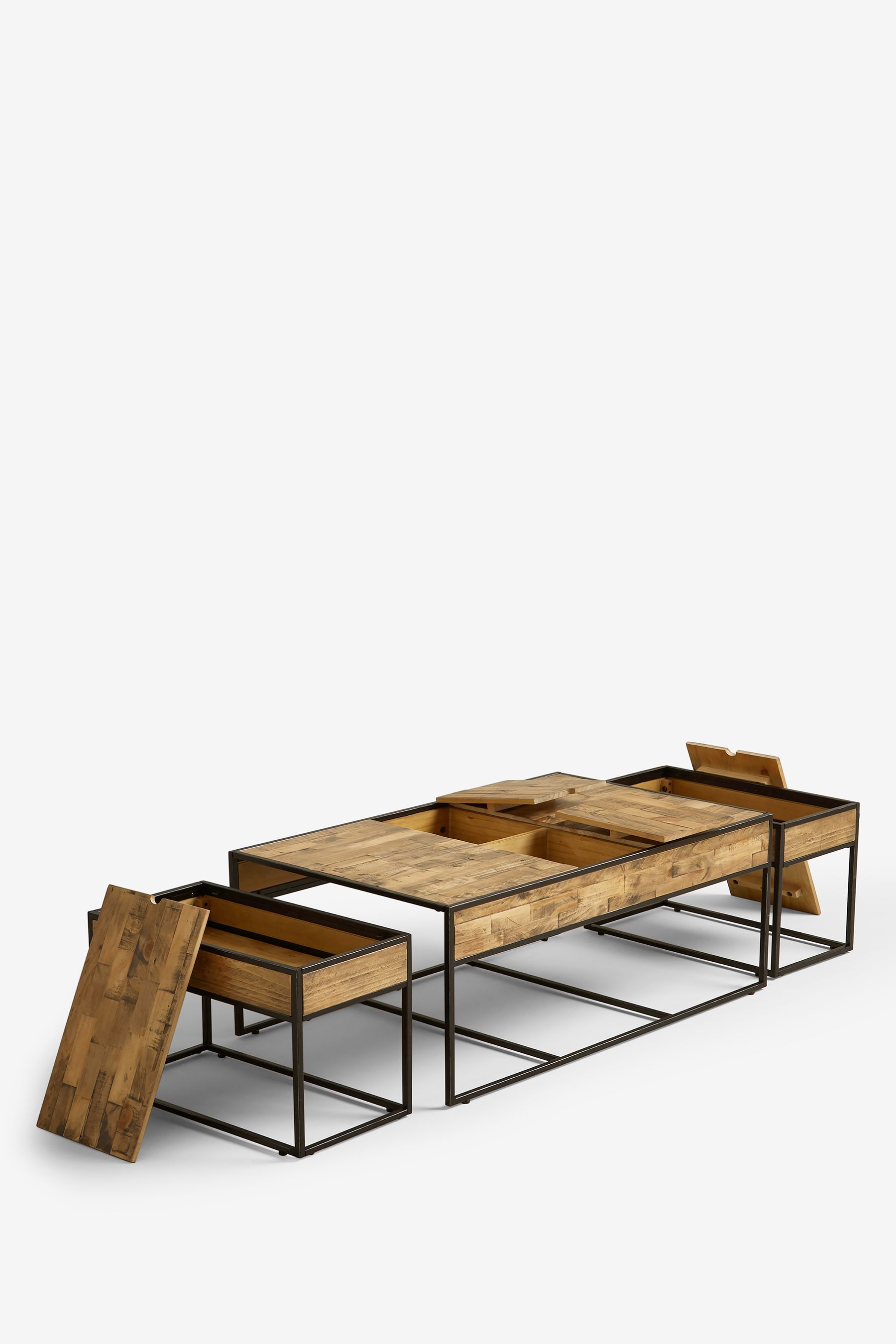 Buy Natural Jefferson Pine Nest of 3 Coffee Table from the Next UK ...