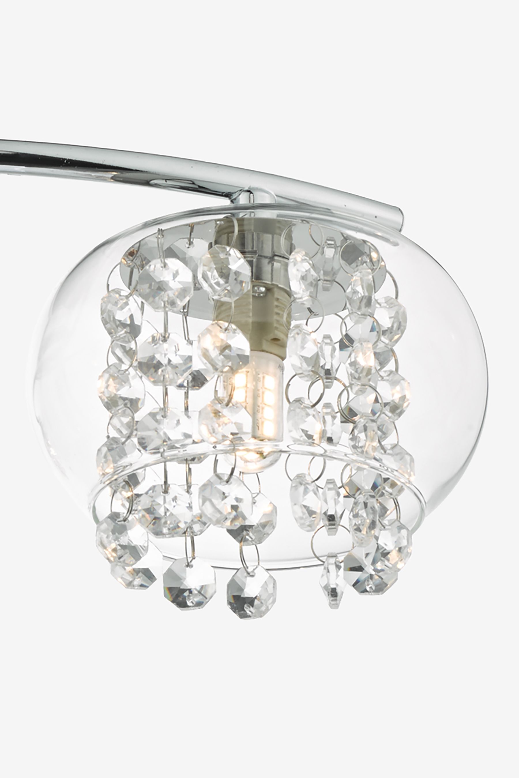 Buy Dar Lighting Silver Elma 3 Light Semi Flush Fitting Ceiling Light ...