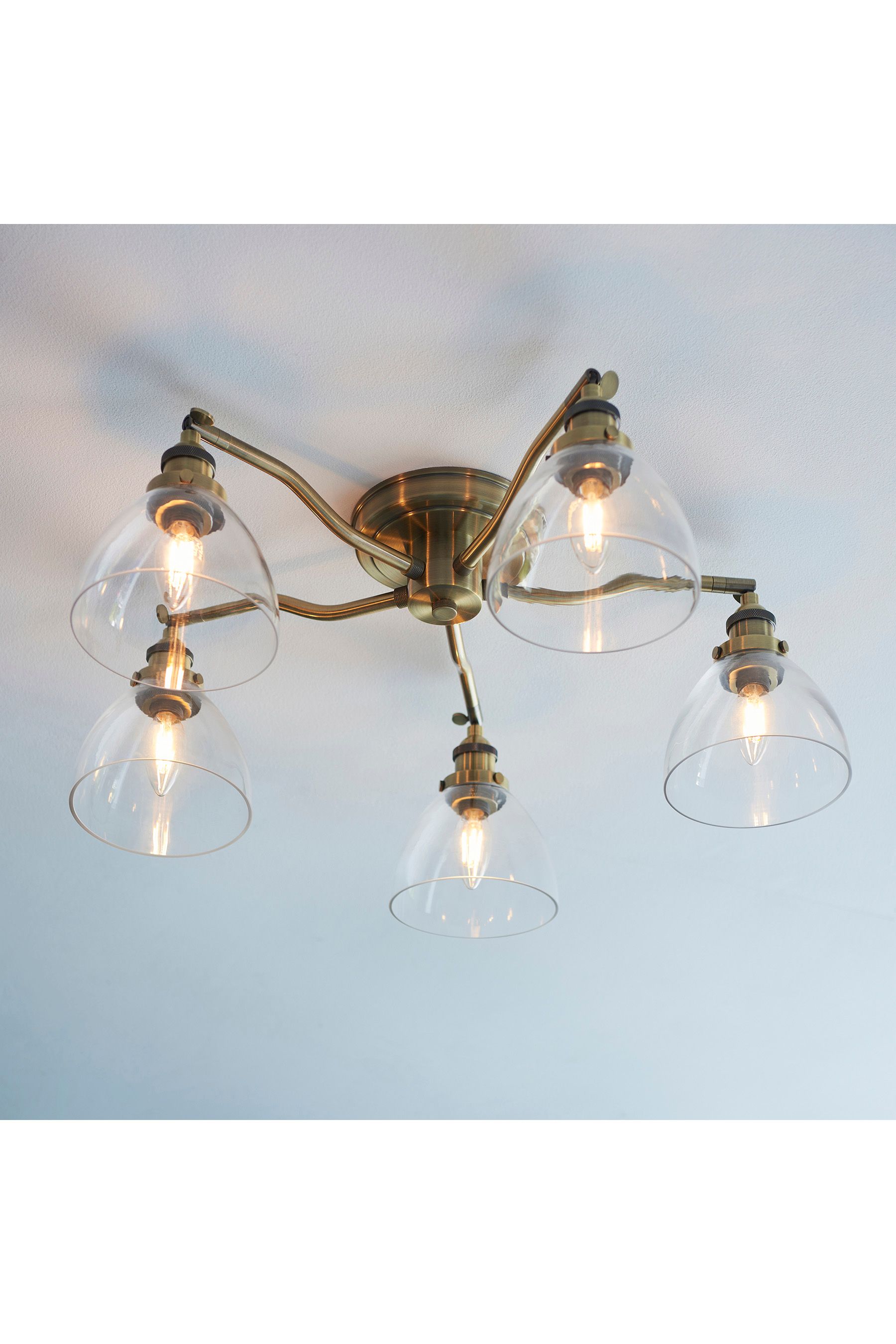 Buy Gallery Home Antique Brass Pierre 5 Bulb Ceiling Light from the ...