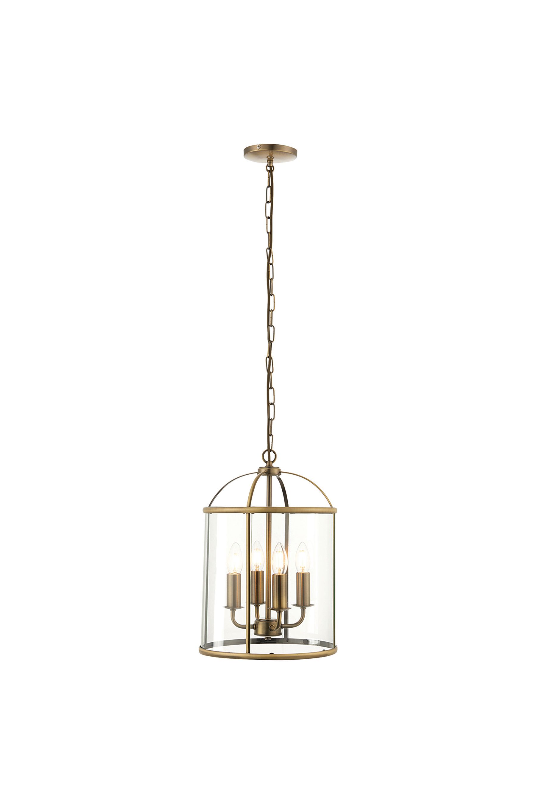 Buy Gallery Home Antique Brass York 4 Bulb Pendant Ceiling Light from ...