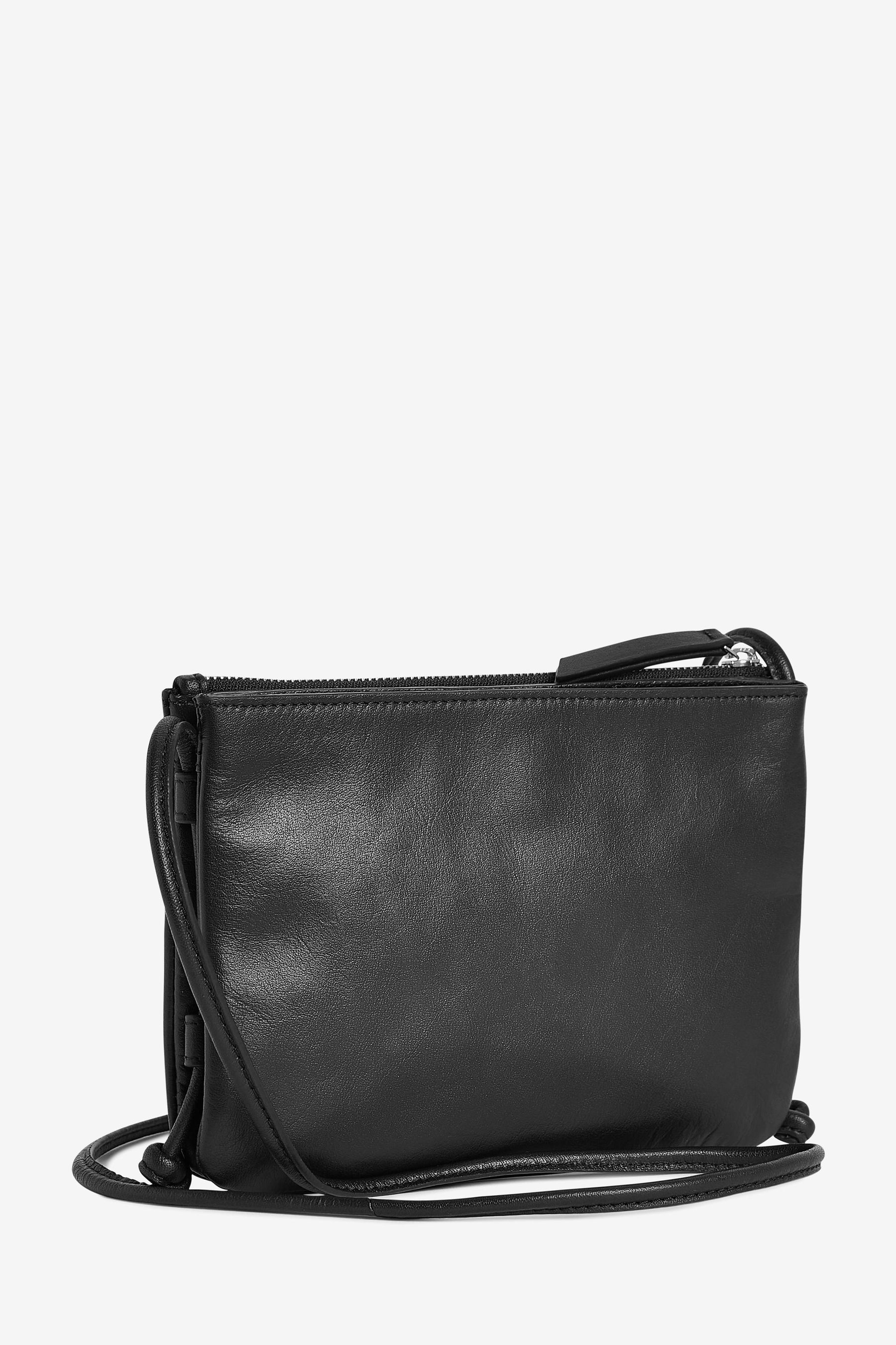 Buy Black Small Leather Cross-Body Bag from Next Ireland