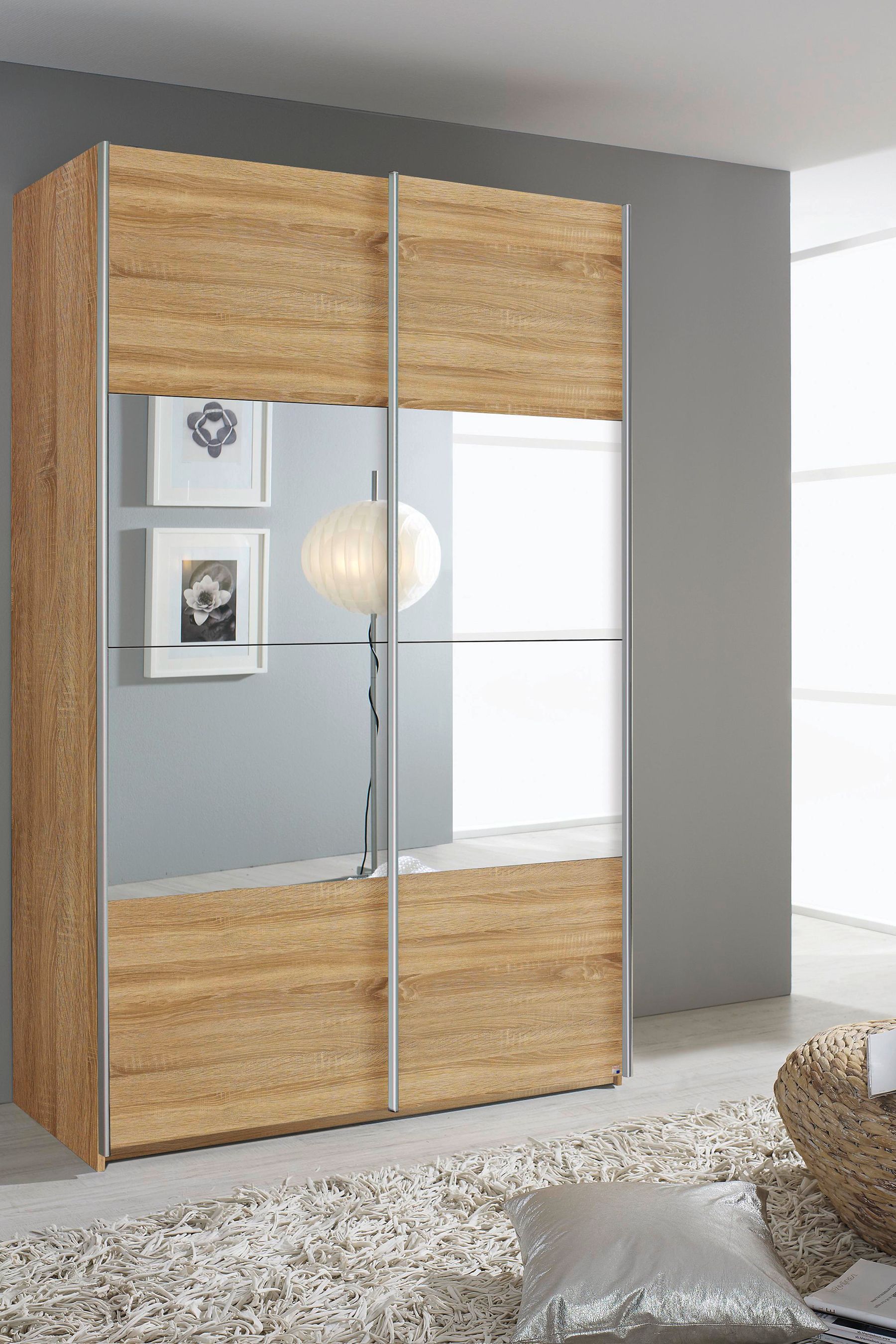 Buy Rauch Oak Cameron Wood and Centre Mirror Semi 1.3m Sliding Fitted ...