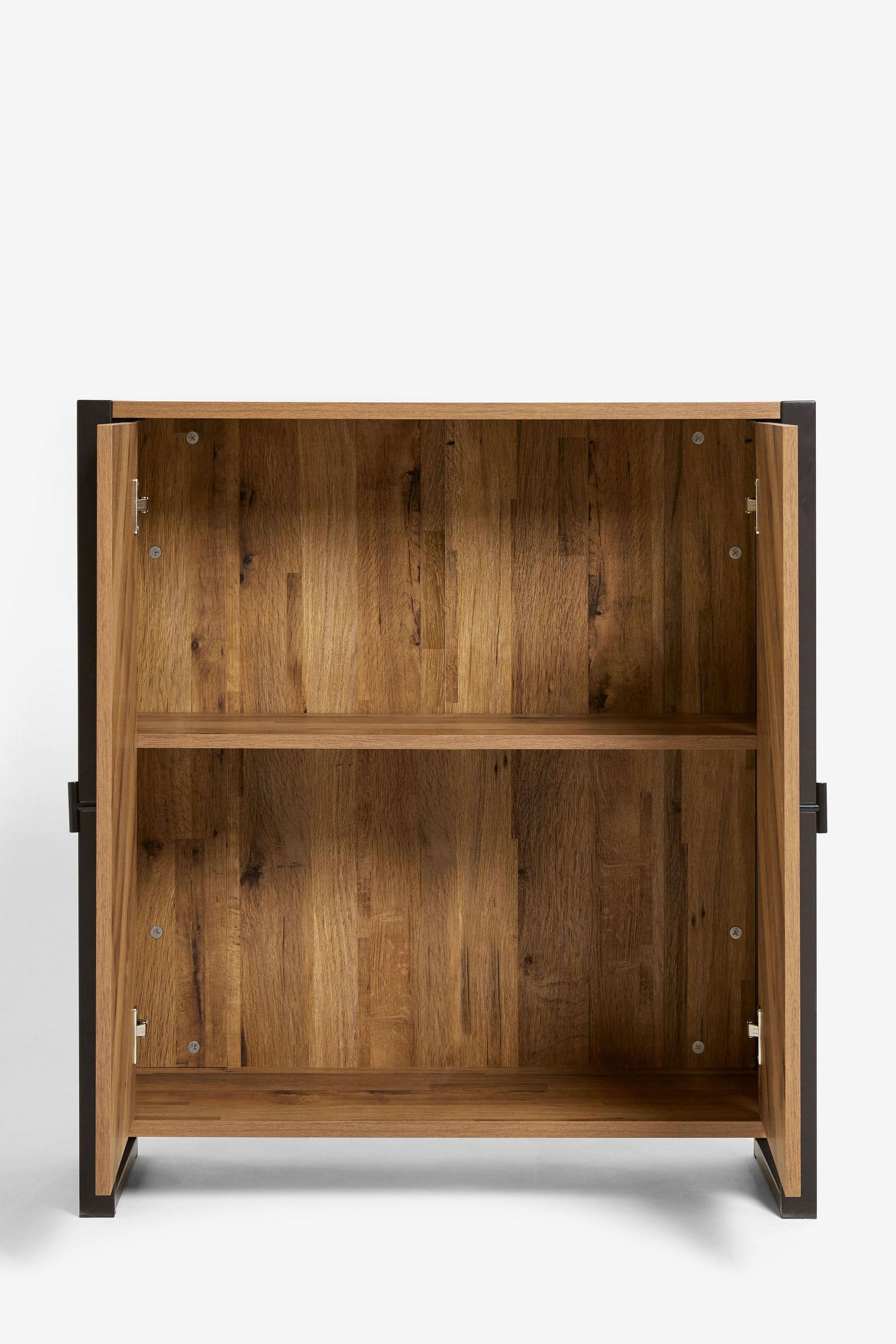 Buy Dark Bronx Chevron Oak Effect Space Saving Small Sideboard from the ...