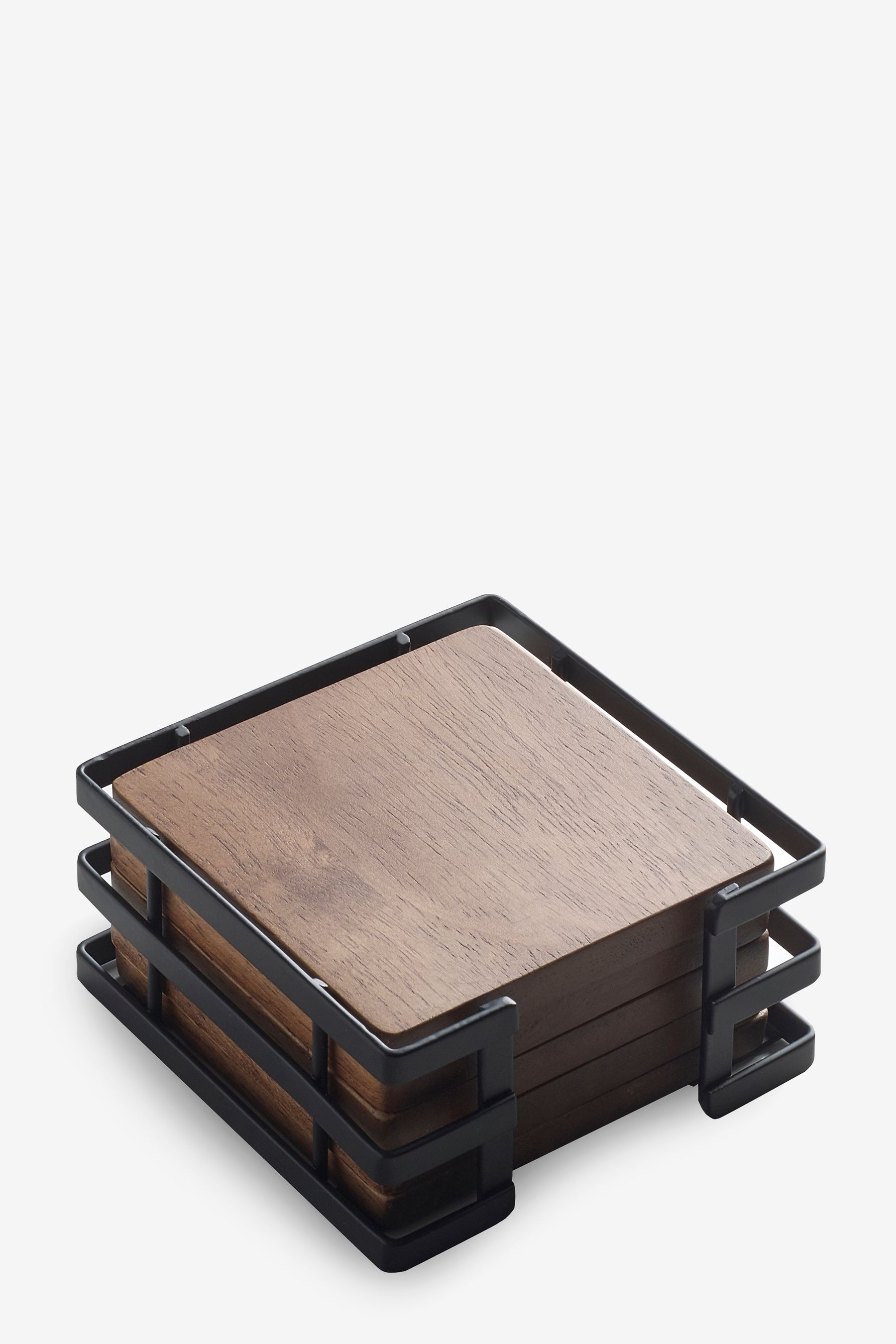 Buy Set of 4 Black Wooden Bronx Coasters from the Next UK online shop