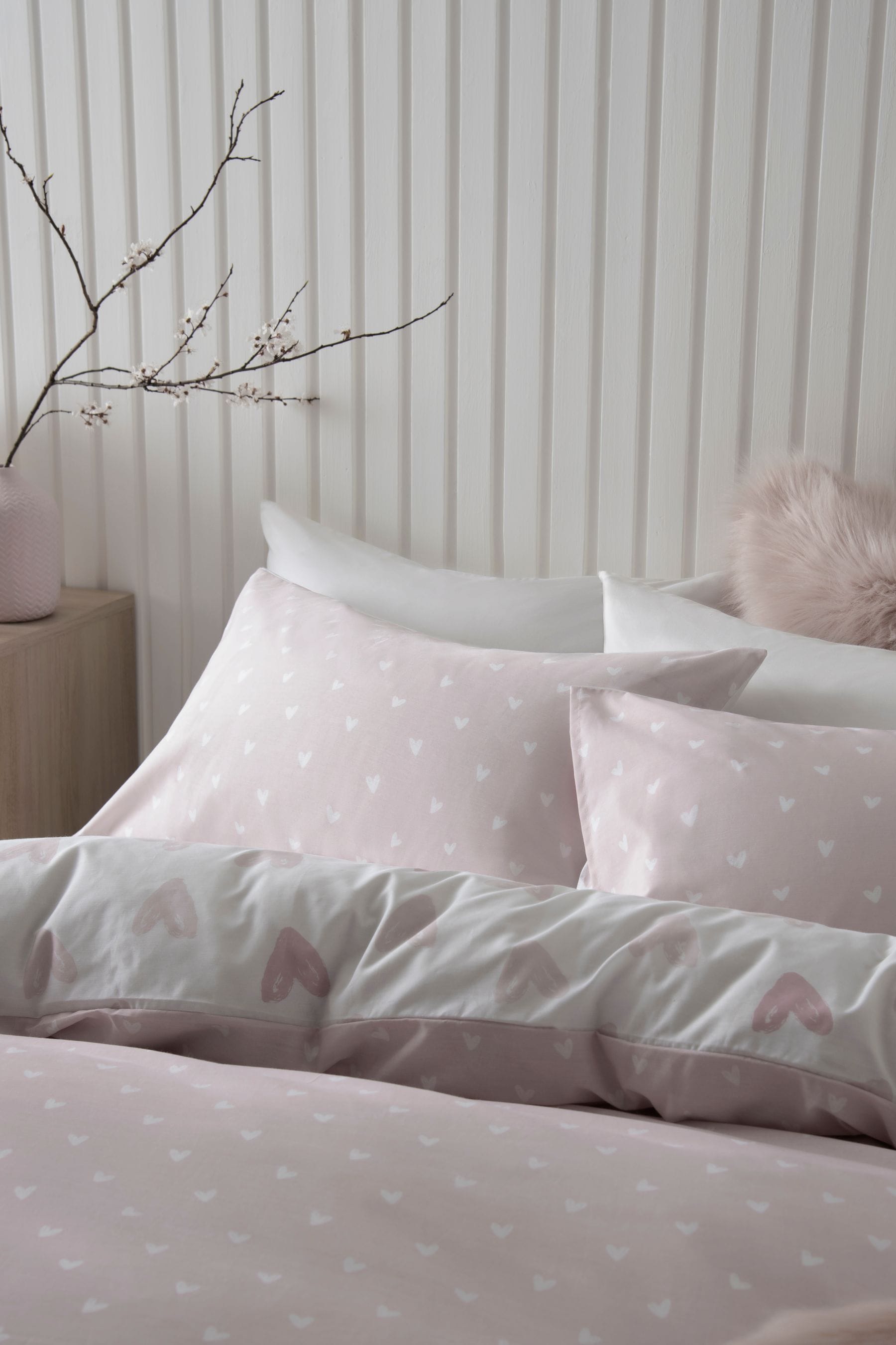 Buy Pink Heart Duvet Cover and Pillowcase Set from the Next UK online shop