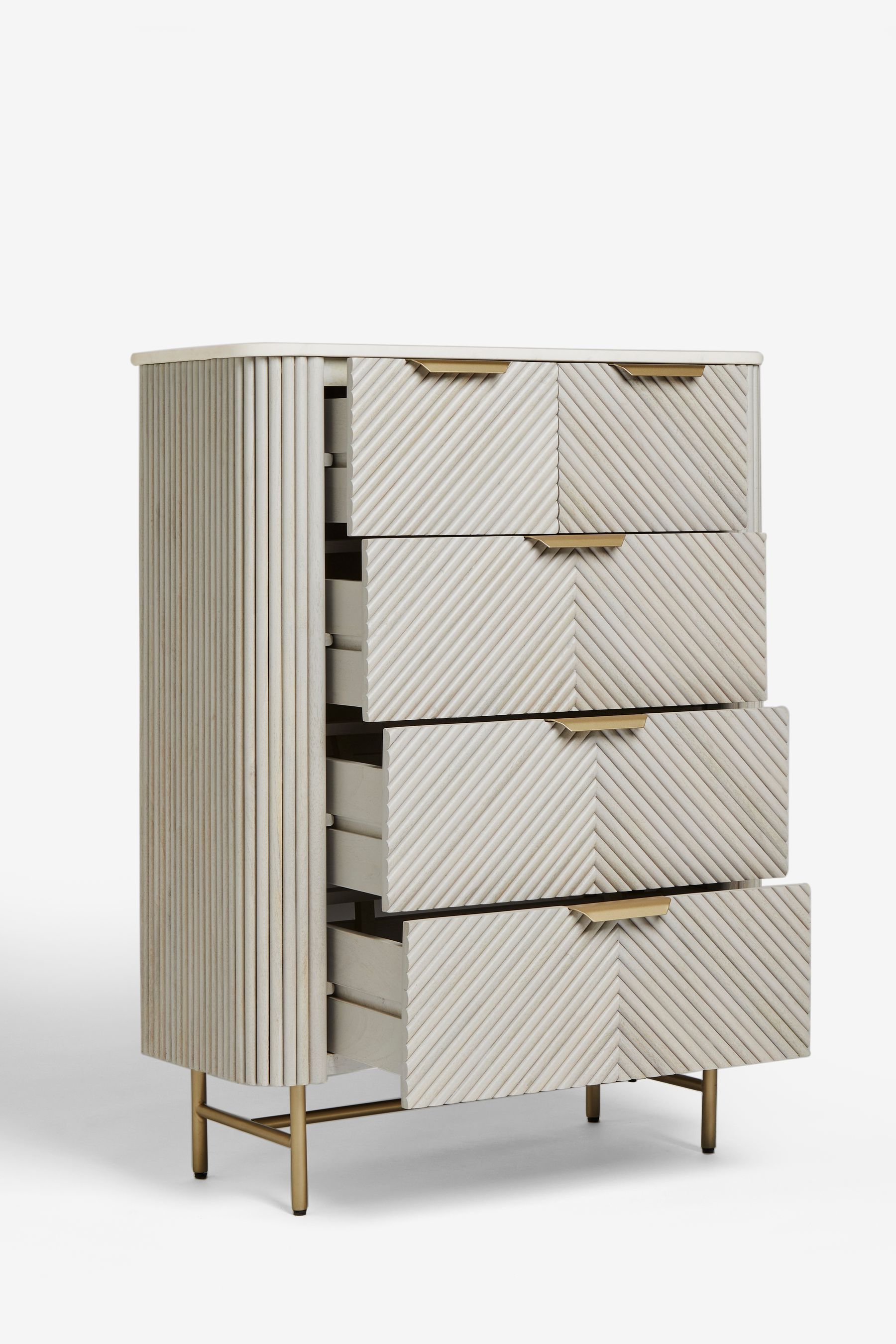 Buy Light Grey Valencia Mango 5 Drawer Chest of Drawers from the Next ...
