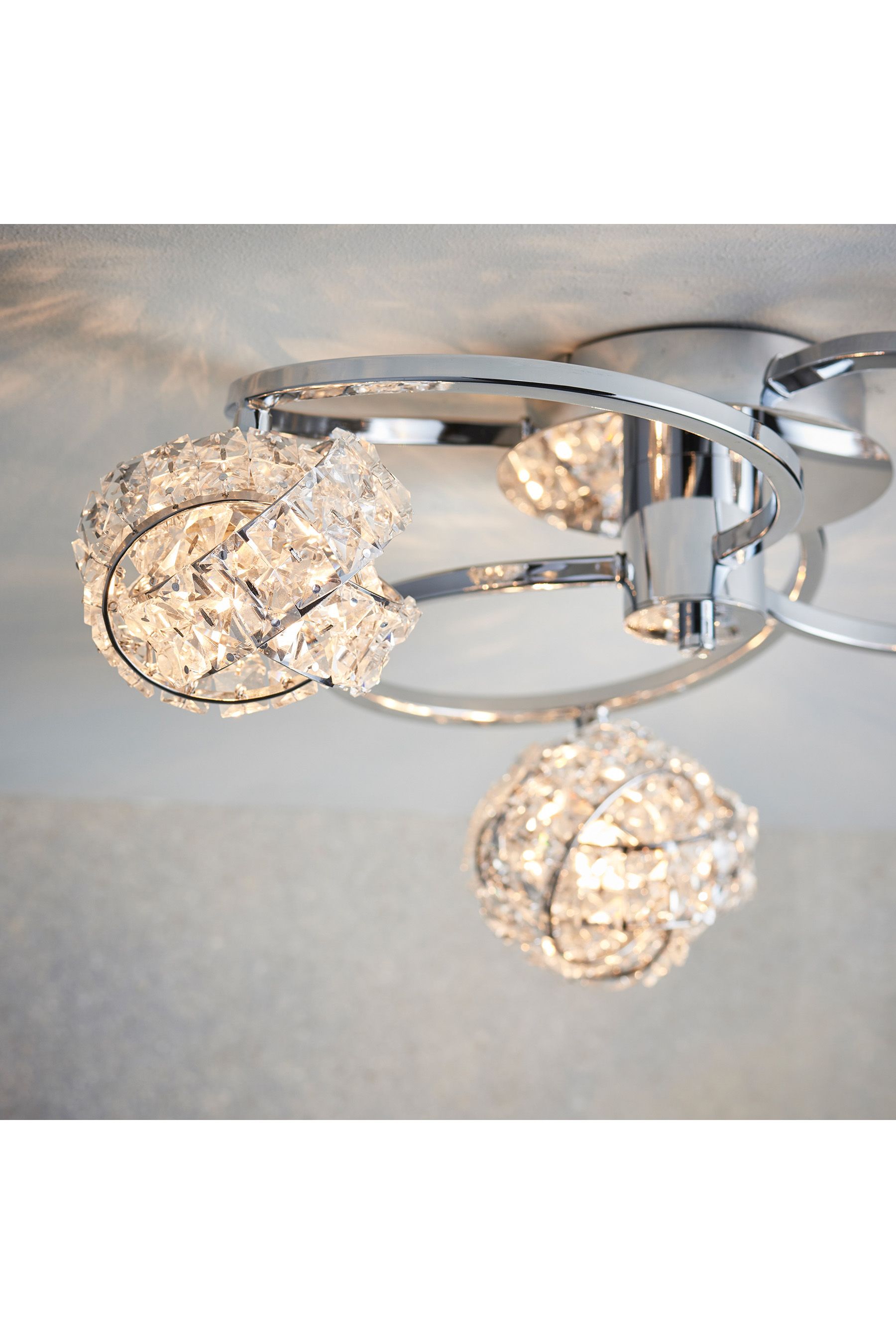 Buy Gallery Home Chrome Lila 3 Bulb Ceiling Light from the Next UK ...