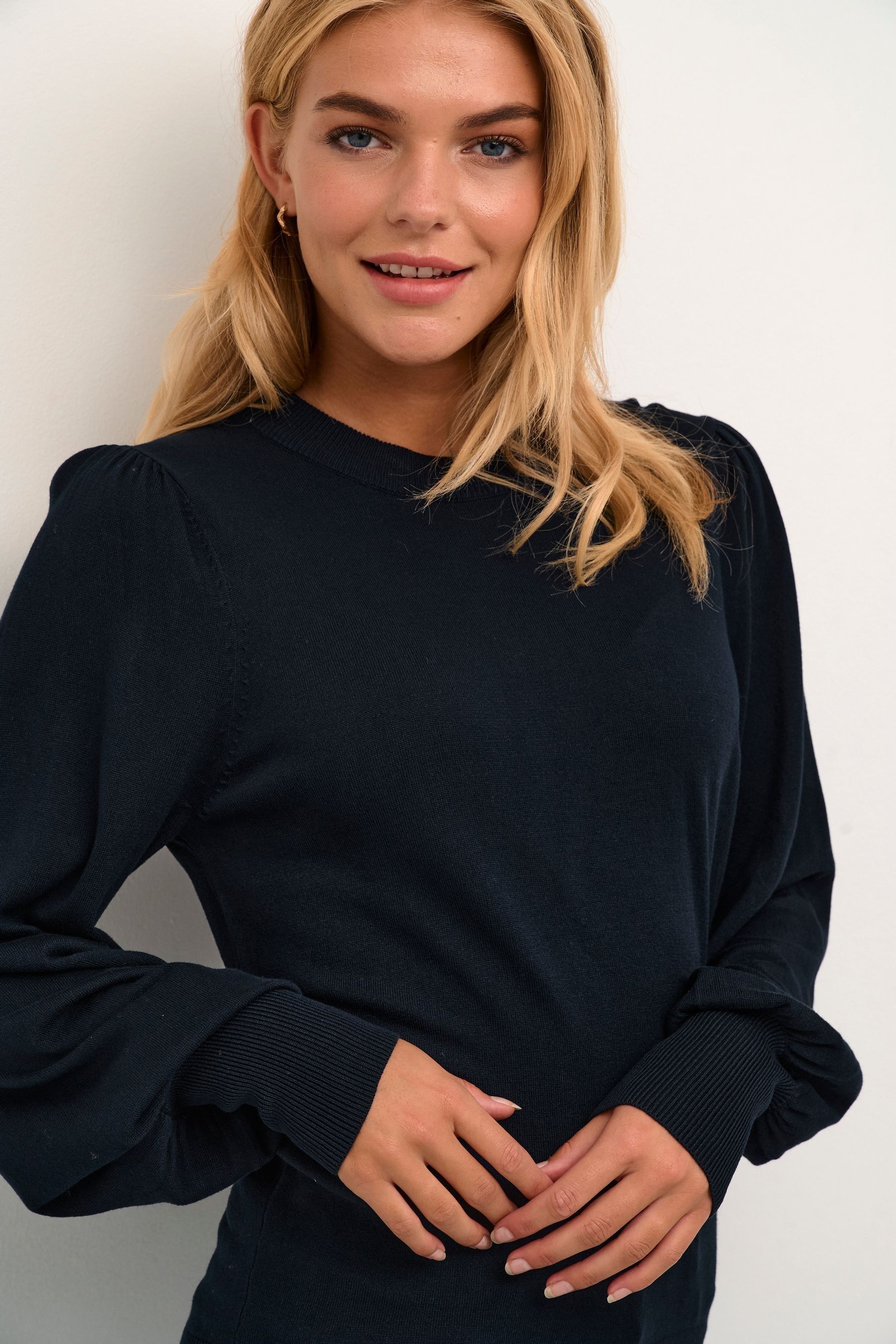 Buy Kaffe Blue Lizza Round Neck Light Knit Pullover from the Next UK ...