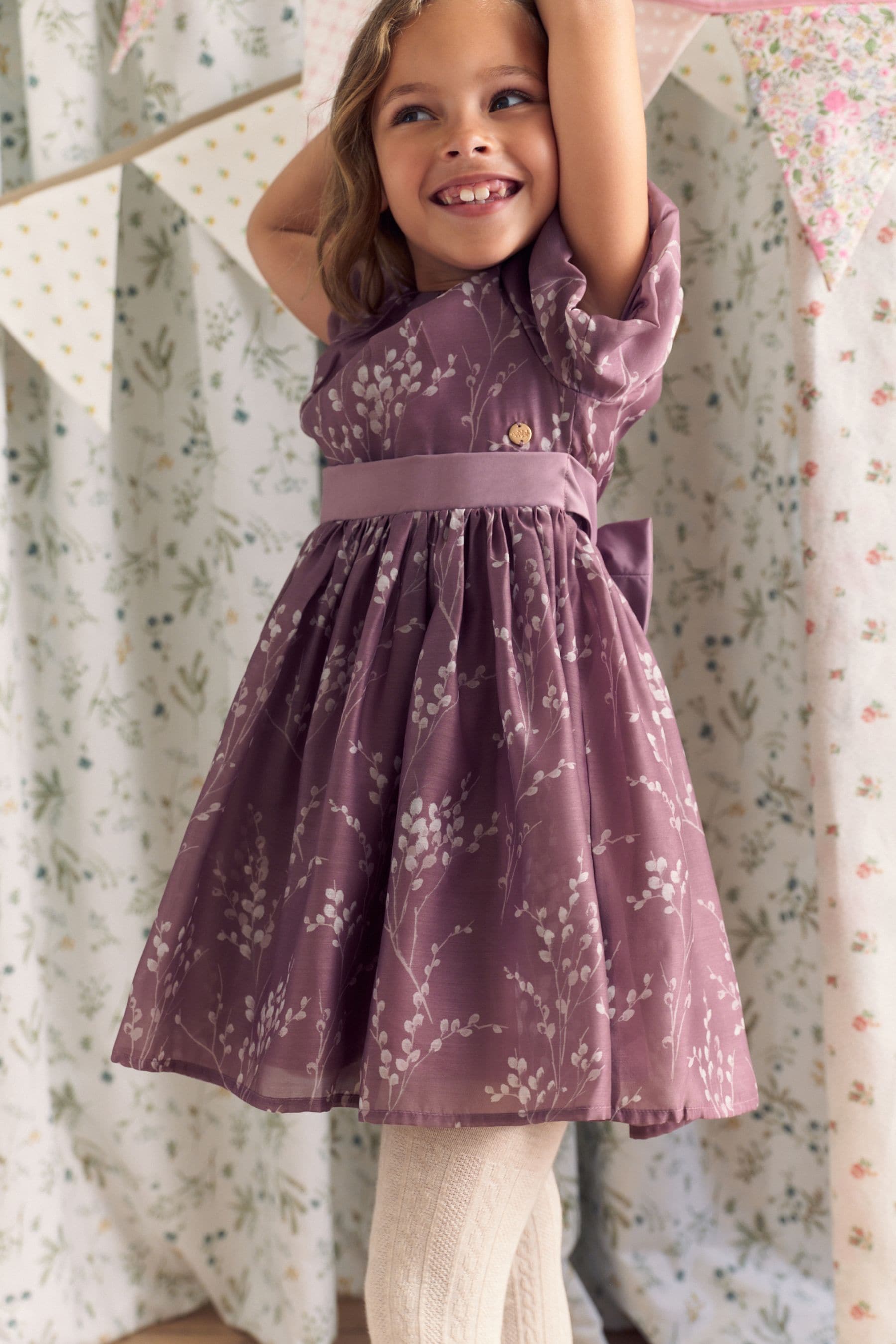 Buy Laura Ashley Pink Printed Organza Prom Dress from Next Ireland