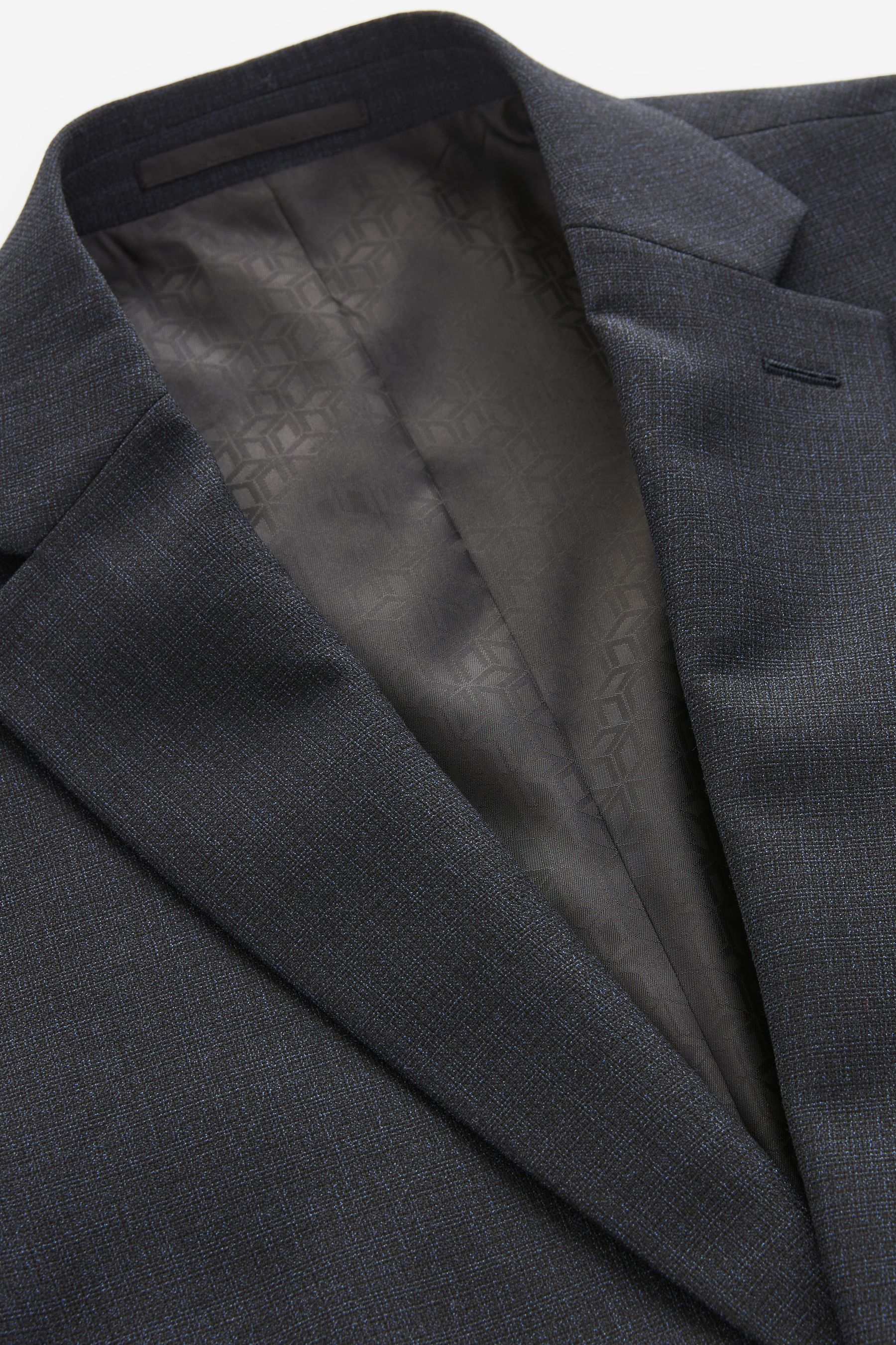 Buy Navy Slim Fit Textured Wool Suit: Jacket from the Next UK online shop