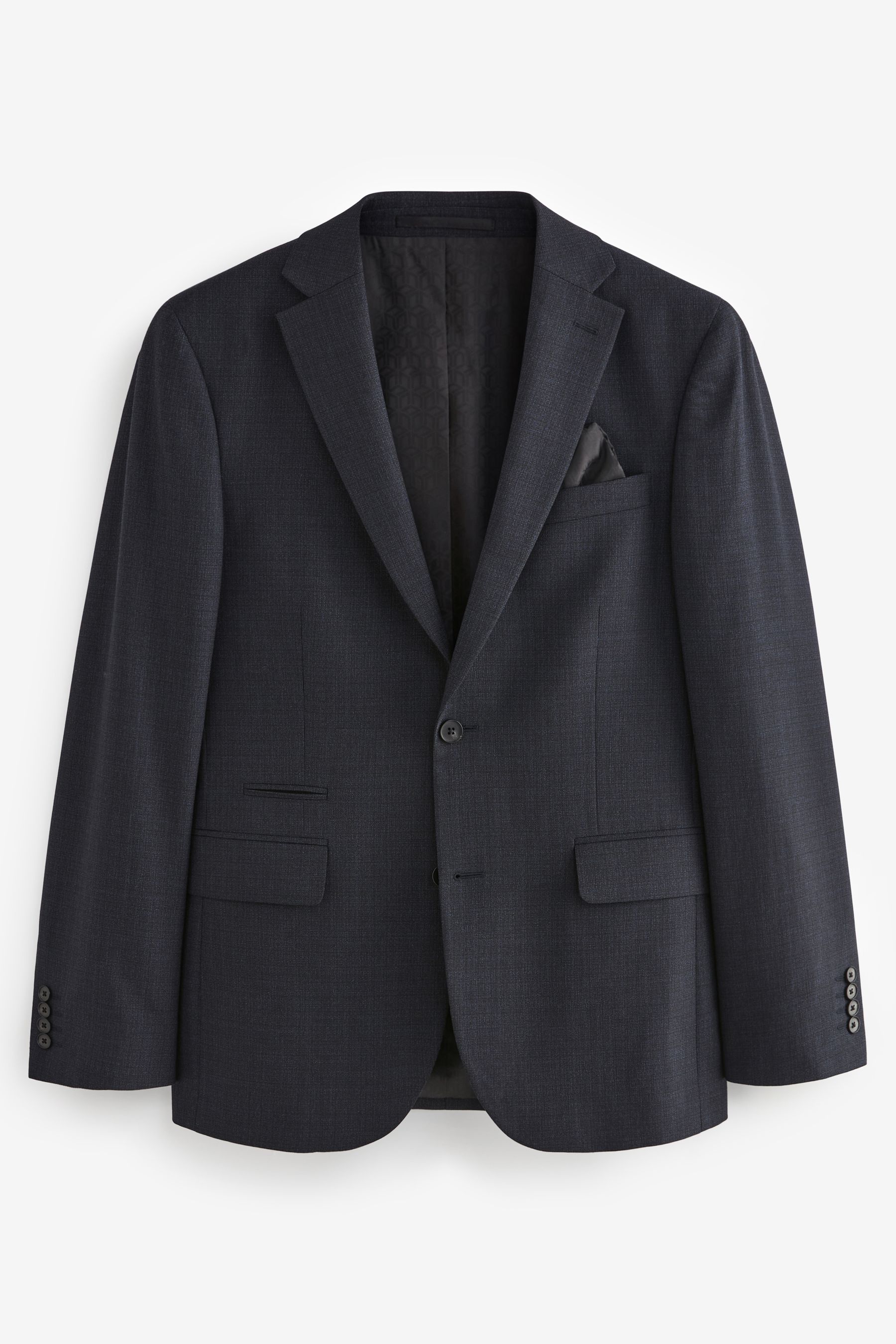 Buy Navy Slim Fit Textured Wool Suit: Jacket from the Next UK online shop