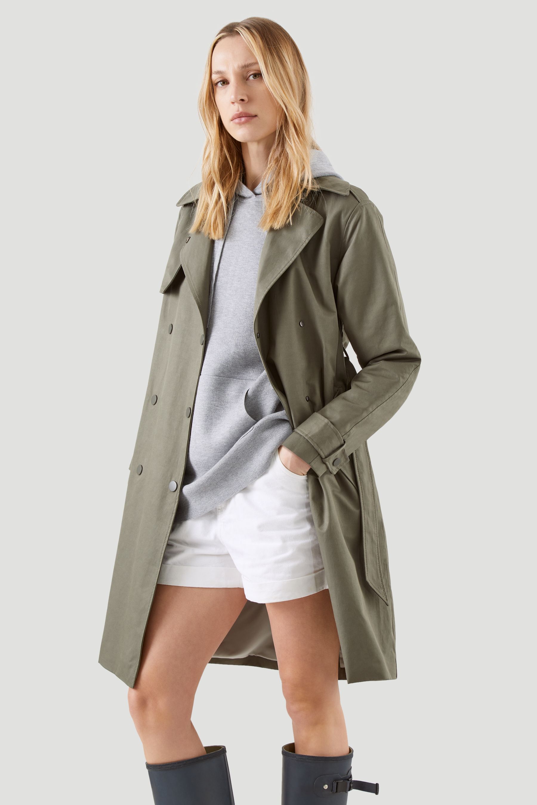 Buy Kaldtvaer Green Feda Trench Coat from the Next UK online shop