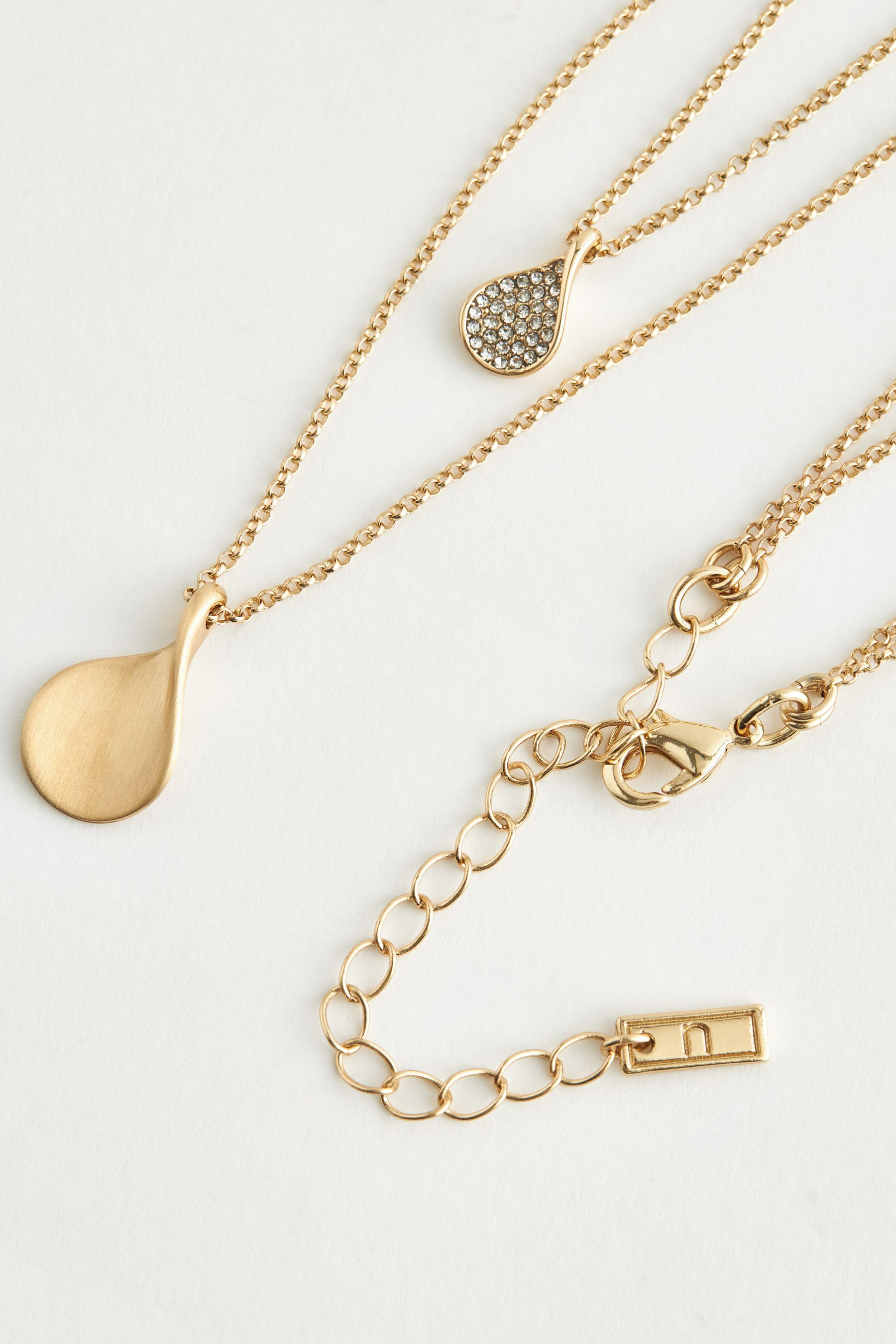 Buy Gold Tone Sparkle Petal Layered Necklace from the Next UK online shop