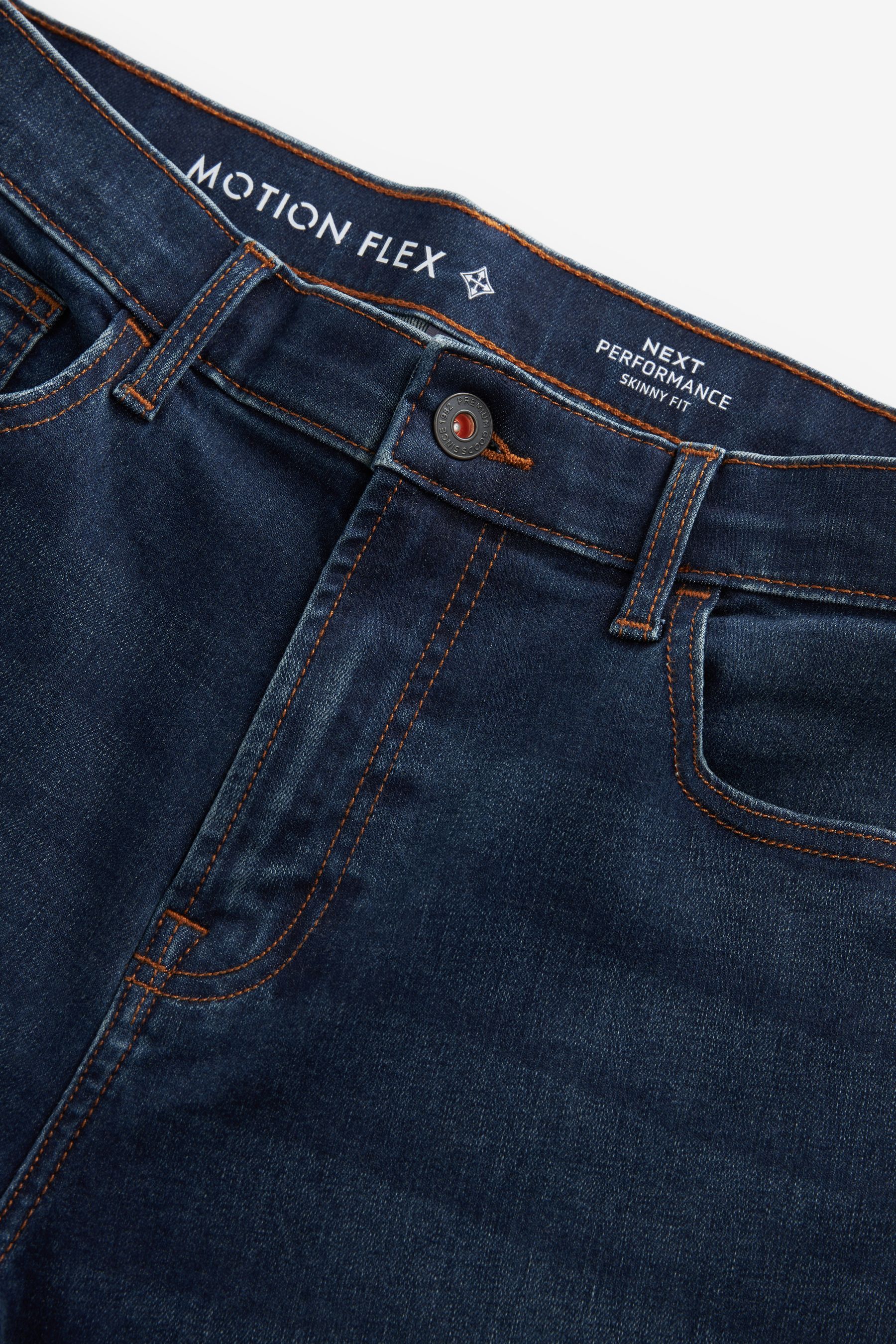 Buy Blue Skinny Fit Motion Flex Jeans from the Next UK online shop