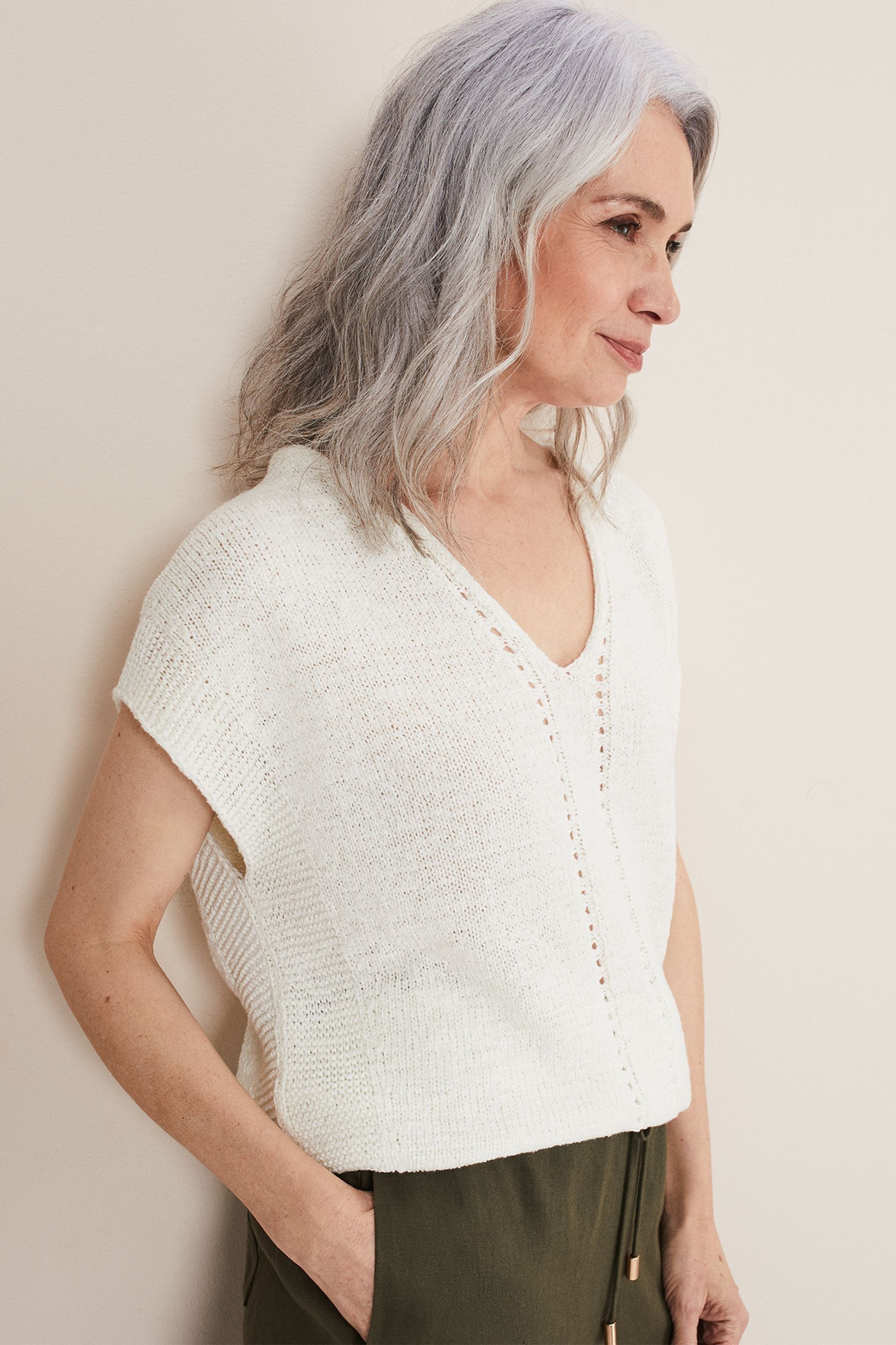 Buy Phase Eight White Textured Alana Knit Jumper from the Next UK ...