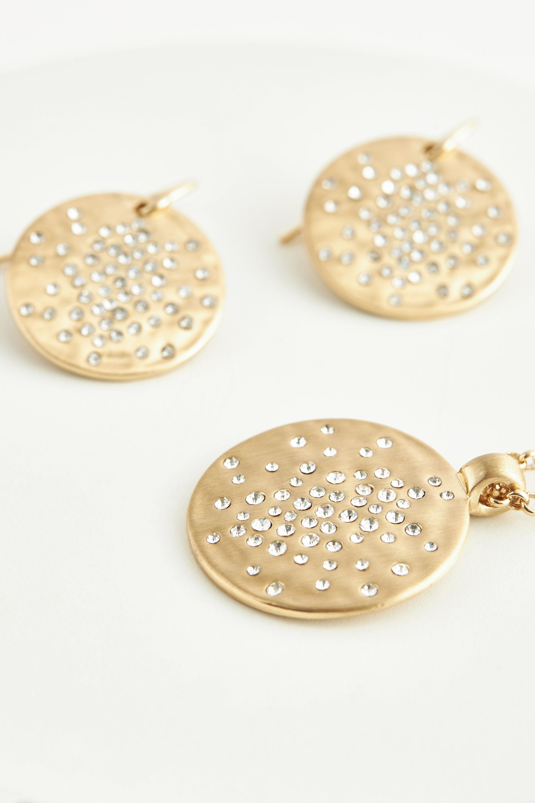 Buy Gold Tone Sparkle Disc Necklace from the Next UK online shop