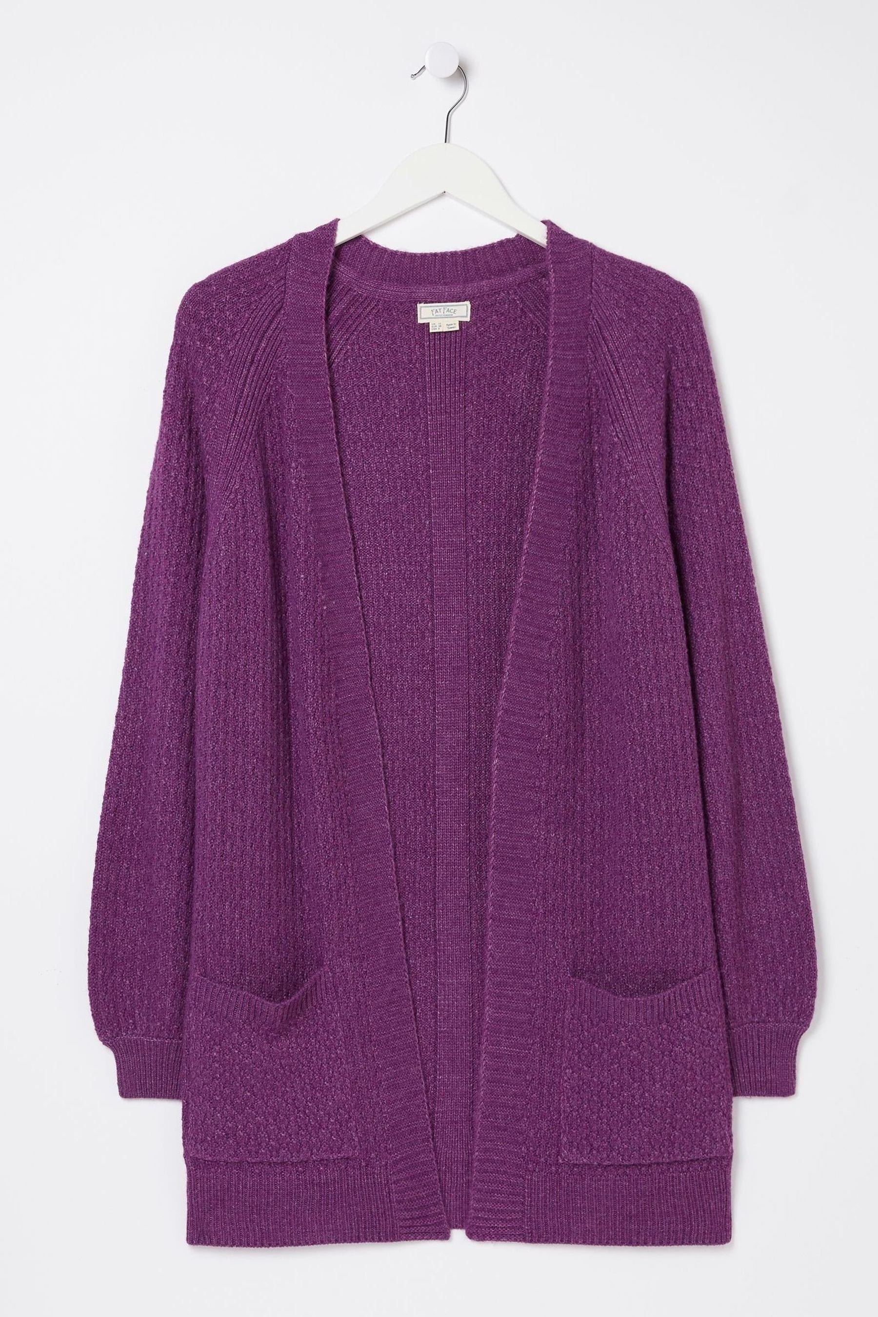 Buy FatFace Purple Hannah Edge To Edge Cardigan from Next Ireland