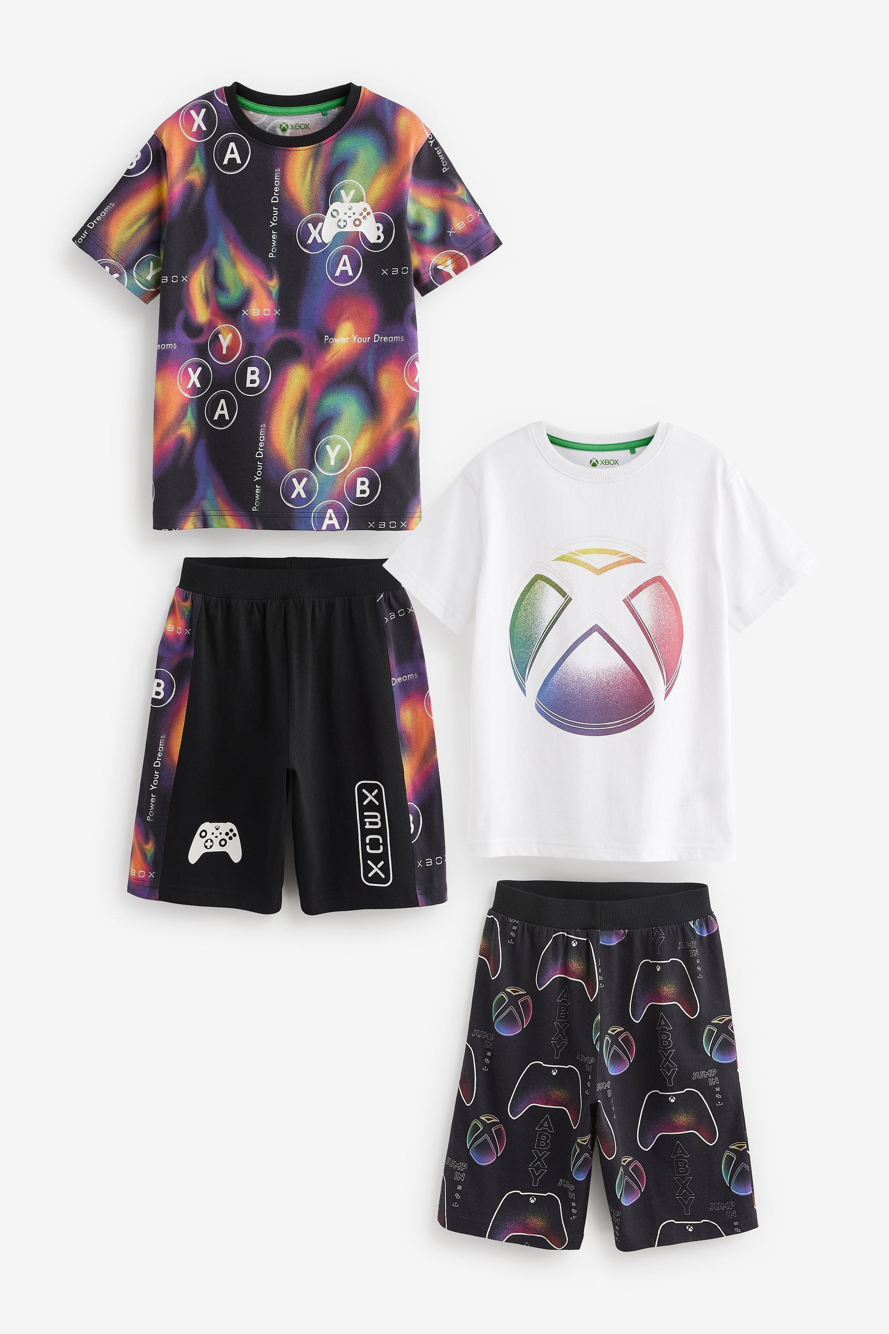 Buy Black/White XBOX 2 Pack Short Pyjamas (5-16yrs) from the Next UK ...