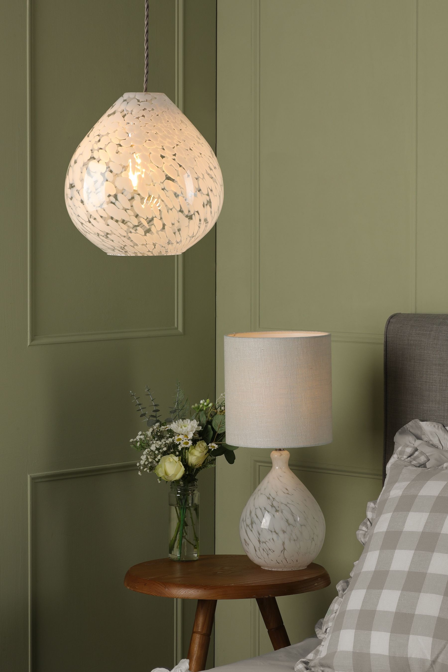 Buy Laura Ashley White Confetti Glass Easyfit Shade from the Next UK ...