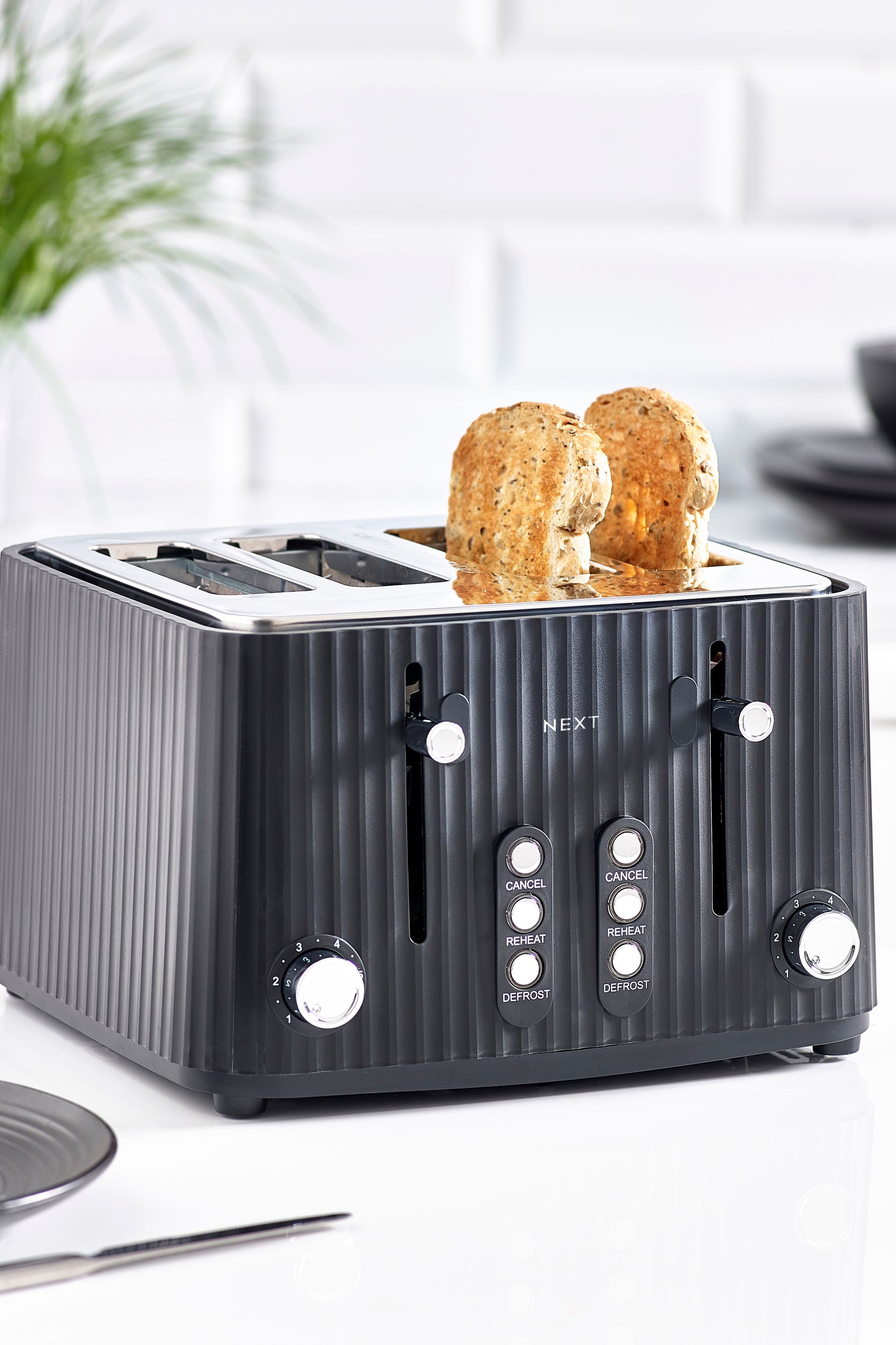 Buy Black Sleek 4 Slice Toaster from the Next UK online shop