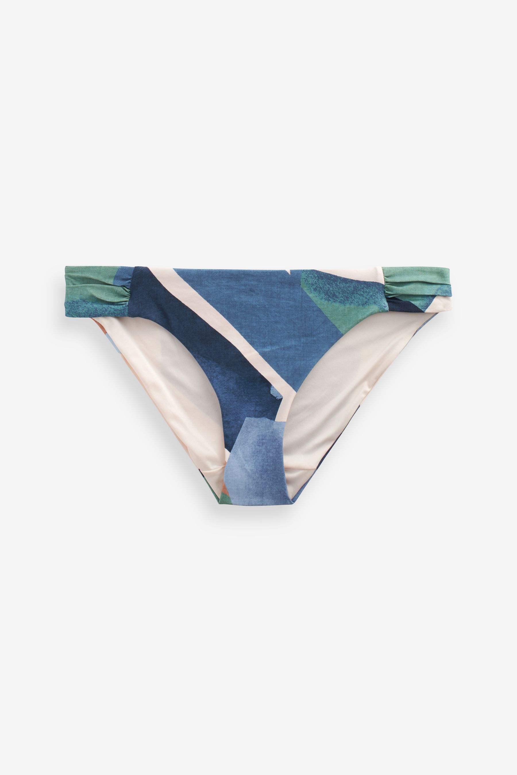 Buy Blue Abstract Ruched Side High Leg Bikini Bottoms from the Next UK ...