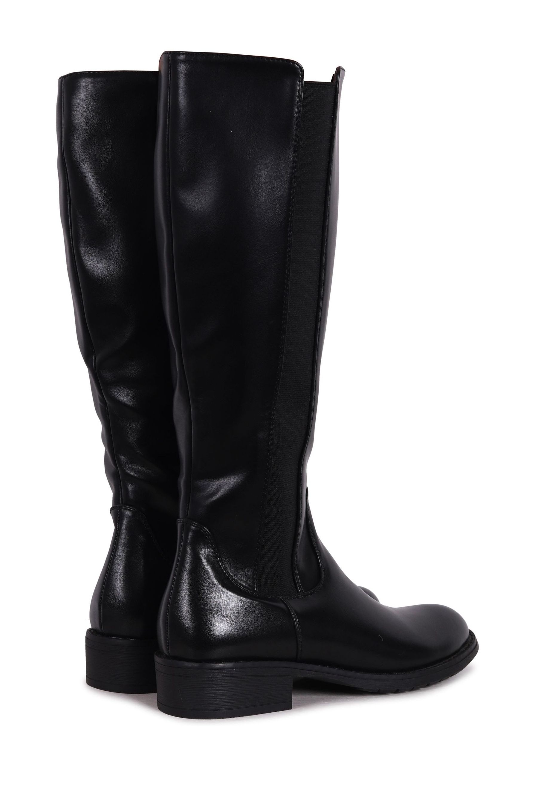 Buy Linzi Black Alma High Leg Riding Boots With Elasticated Panel from ...