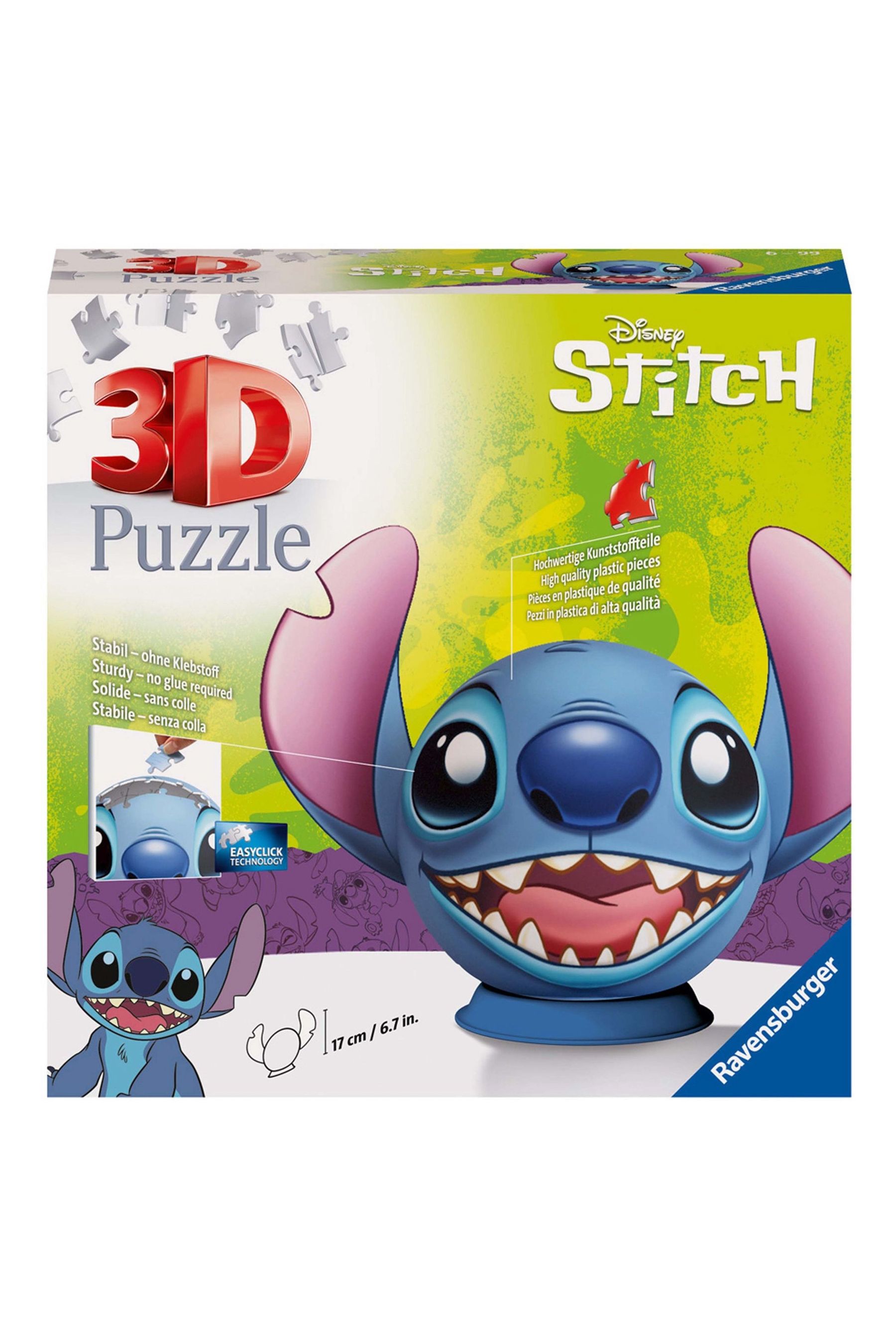 Buy Disney Stitch with Ears 3D Puzzle Ball 72 Piece Jigsaw from the ...