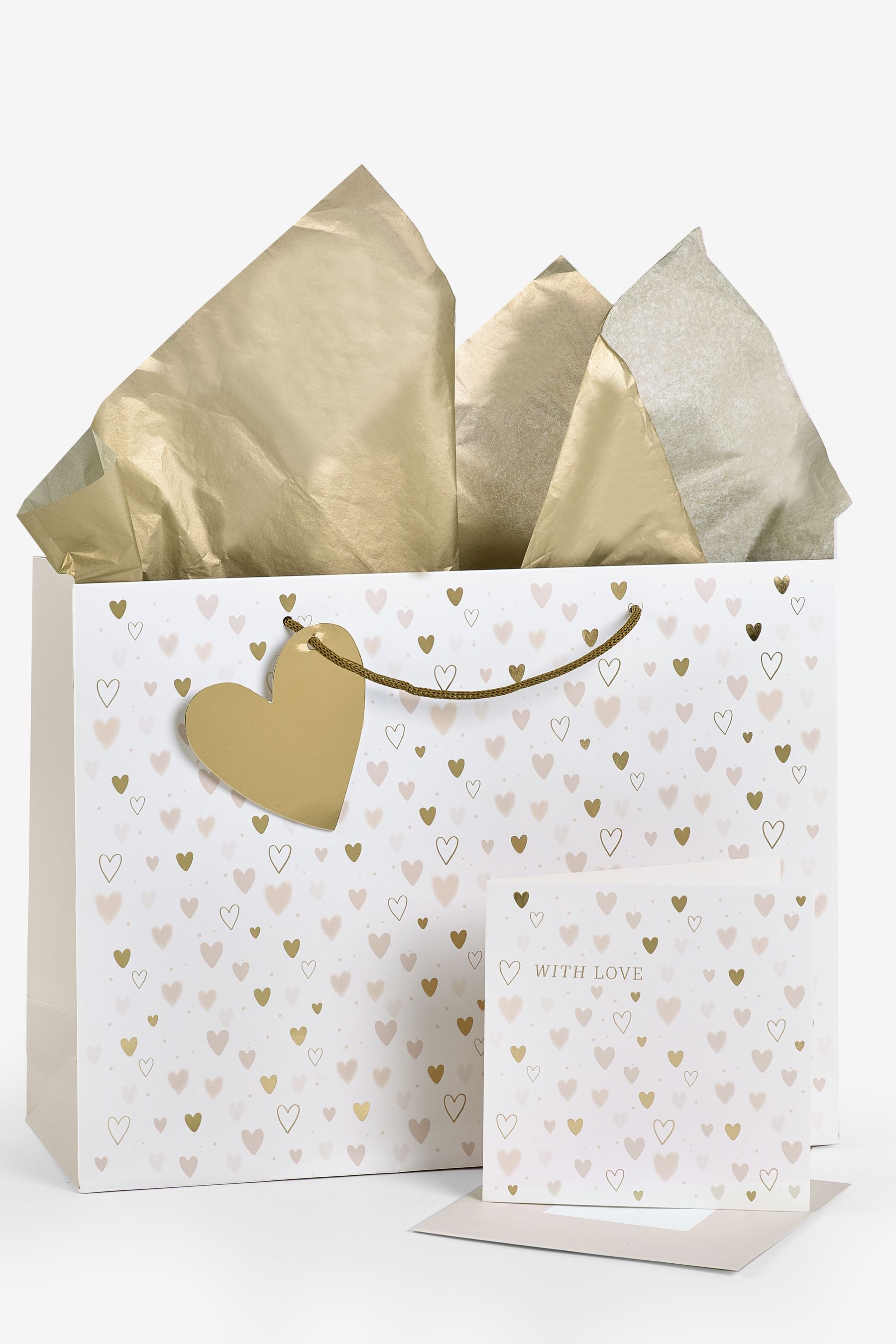 Buy Natural Hearts Gift Bag and Card Set from the Next UK online shop